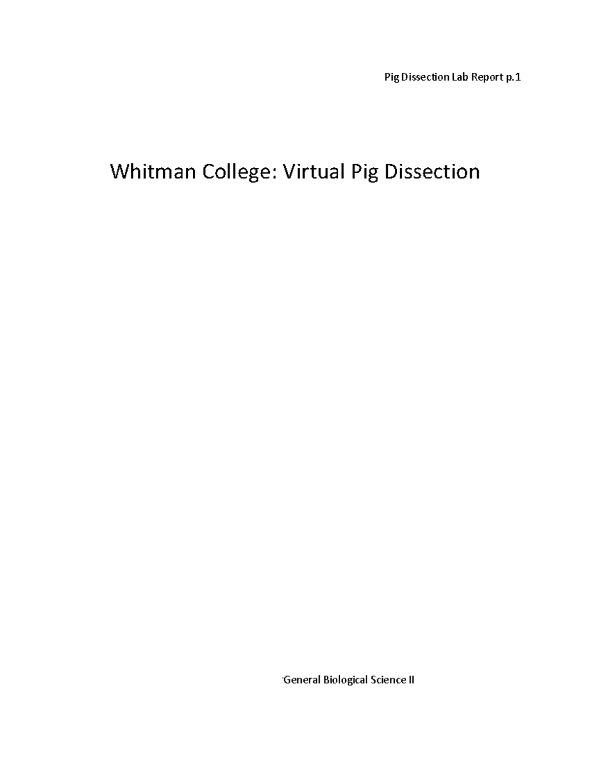 Pig Dissection - Whitman College: Virtual Pig Dissection Completed by ...
