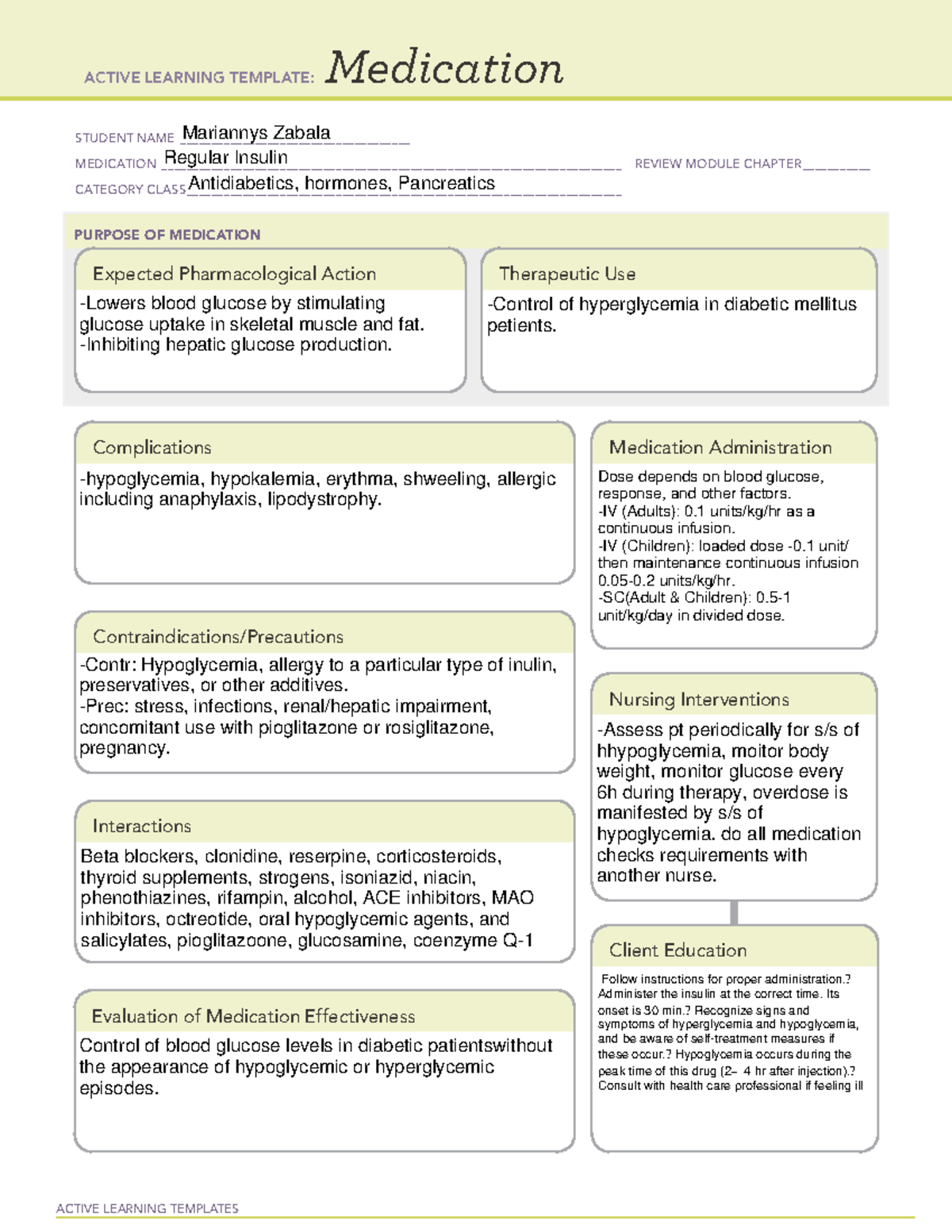 ATIMedication Template (Regular Insulin) - ACTIVE LEARNING TEMPLATES ...