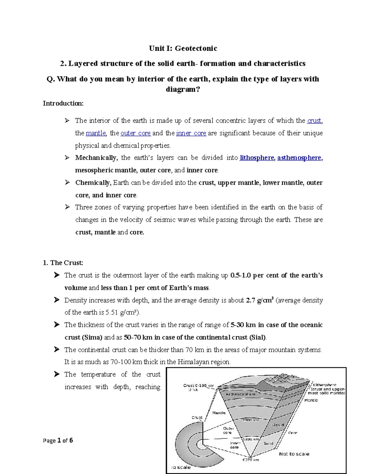 Interior of the earth - Unit I: Geotectonic 2. Layered structure of the ...