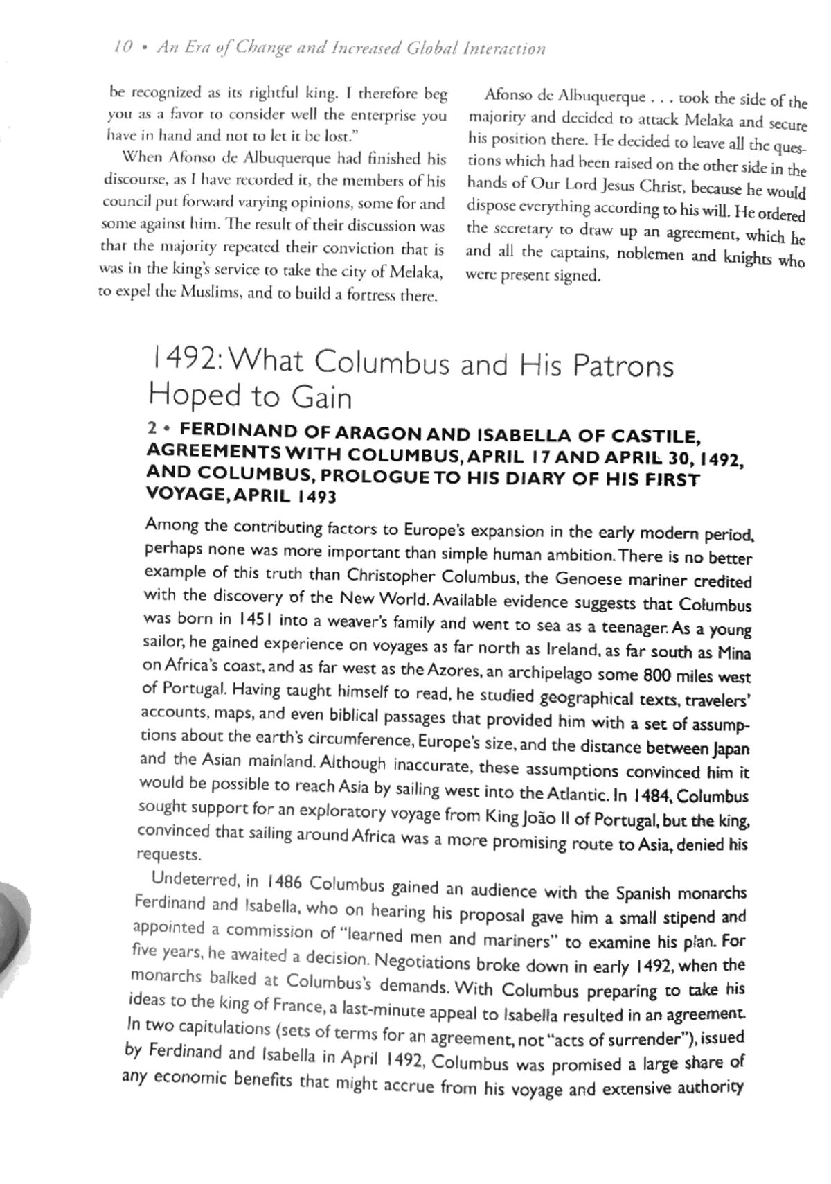 Christopher Columbus documents - 10 An Era of Change and Increased ...