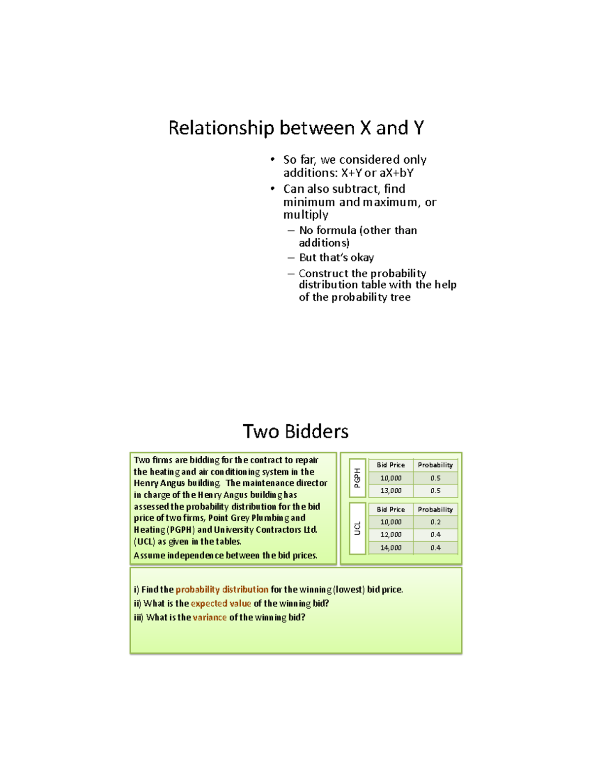 Rand Var 4 video b POST - Random variable - Relationship between X and Y • So far, we considered ...