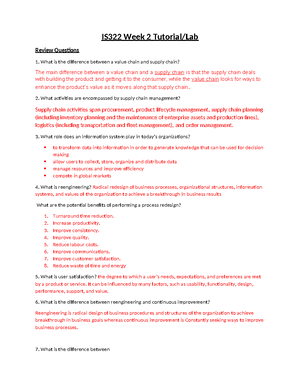 IS322 Week 3 Tutorial and Lab - IS322 Week 3 Tutorial/Lab Review Questions Define the term ...