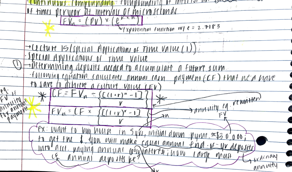 Special Applications of Time Value (1) - FIN 311 - Studocu