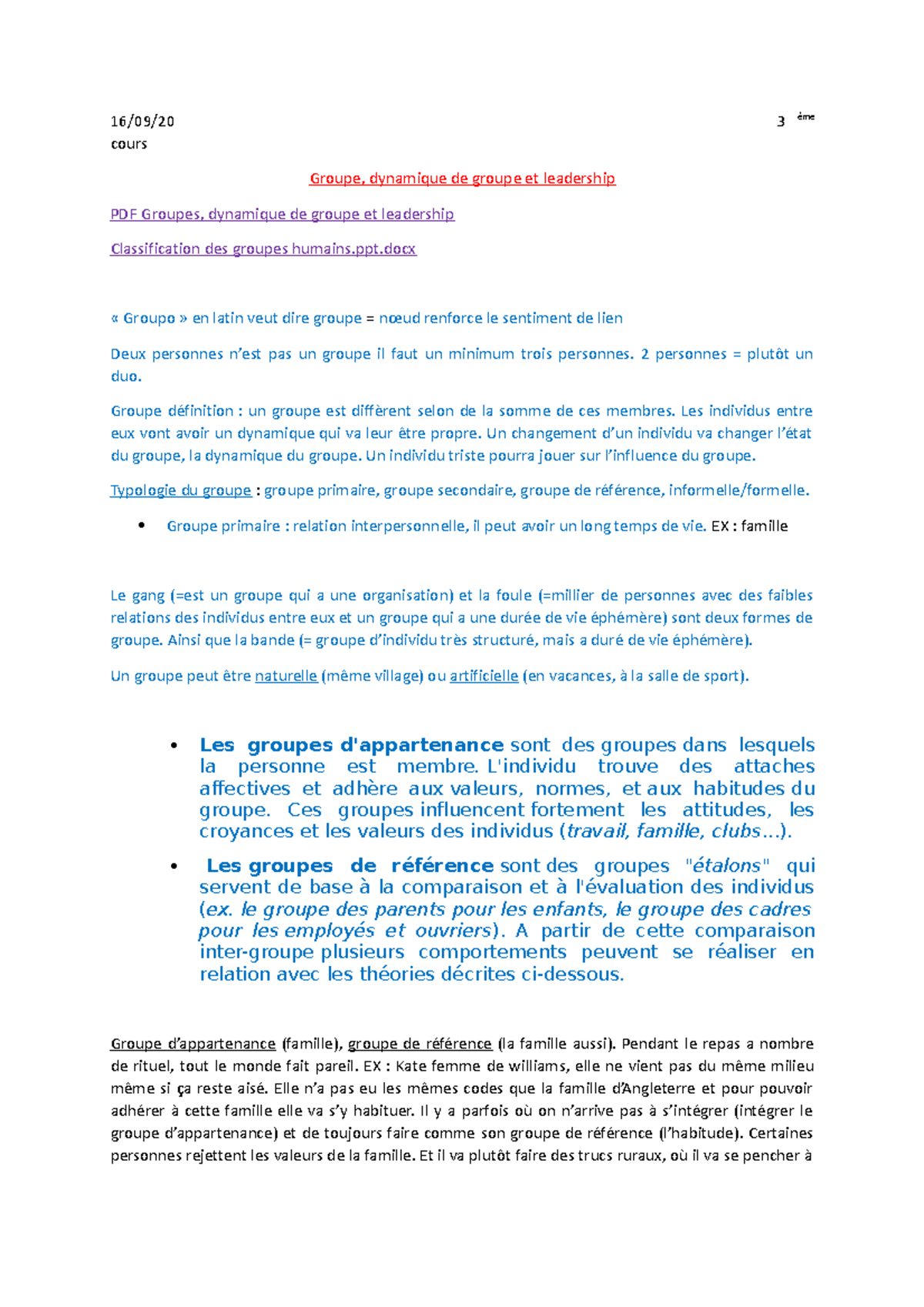 Classification des groupes humains partie 2 - 16/09/20 3 ème cours ...
