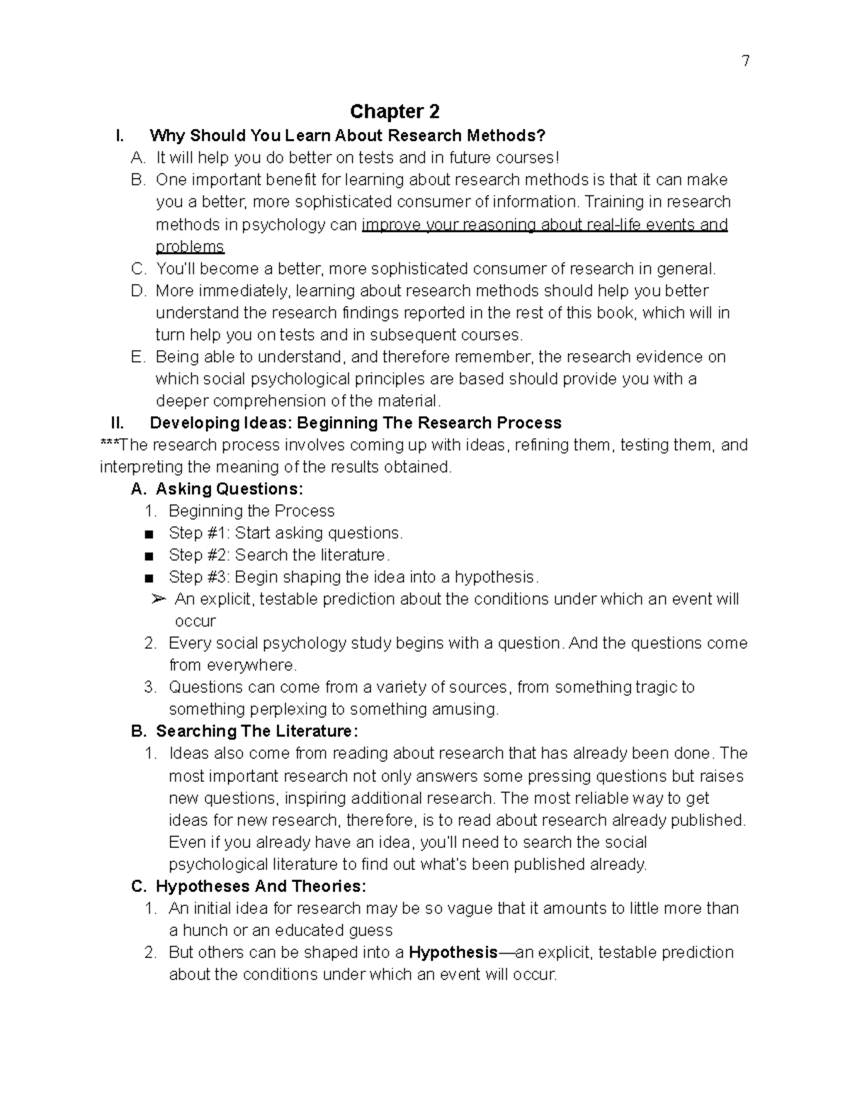 Chapter 2 - .... - Chapter 2 I. Why Should You Learn About Research ...