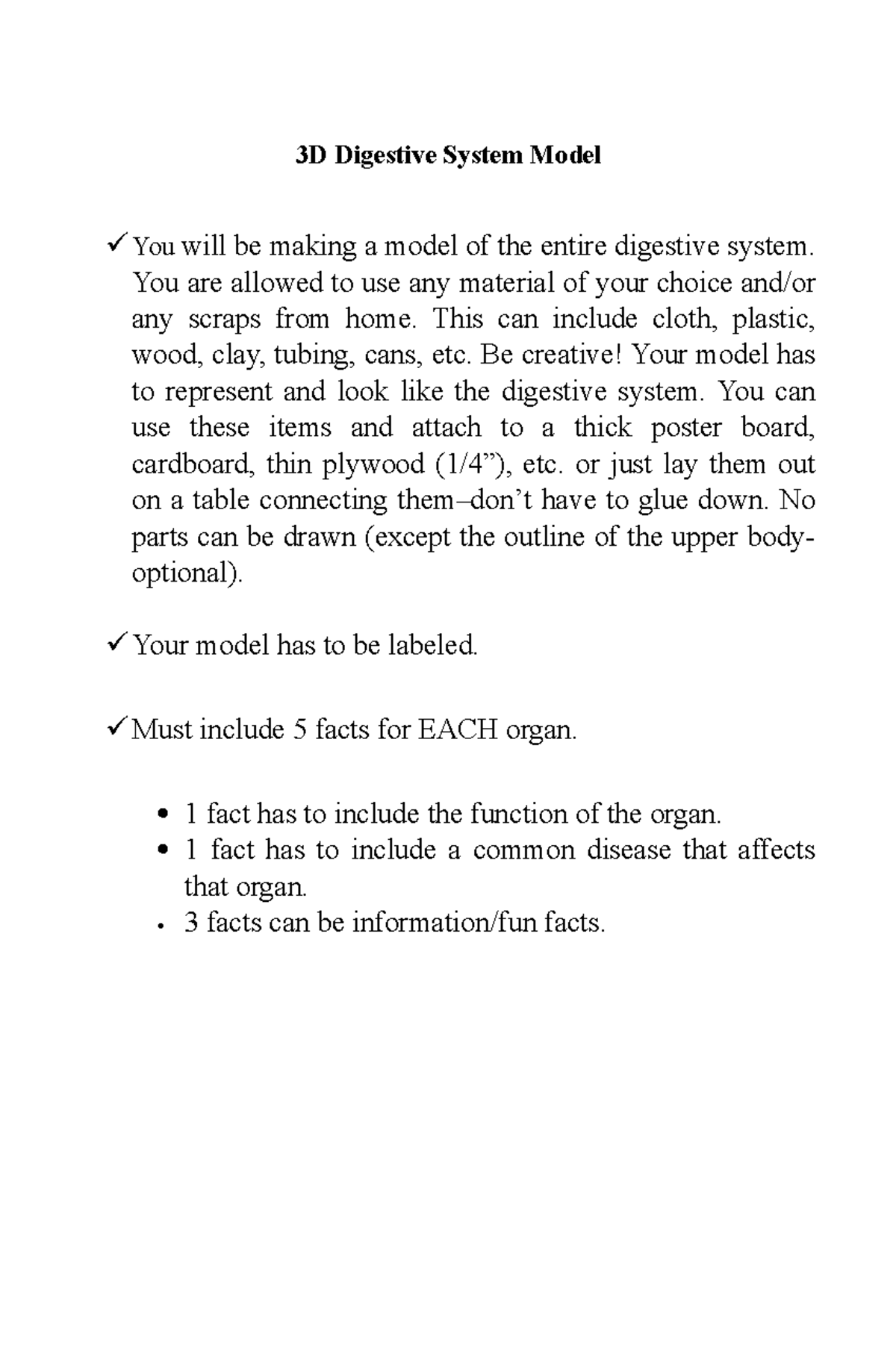 D Igestive- System- Actiivty - 3D Digestive System Model You will be ...
