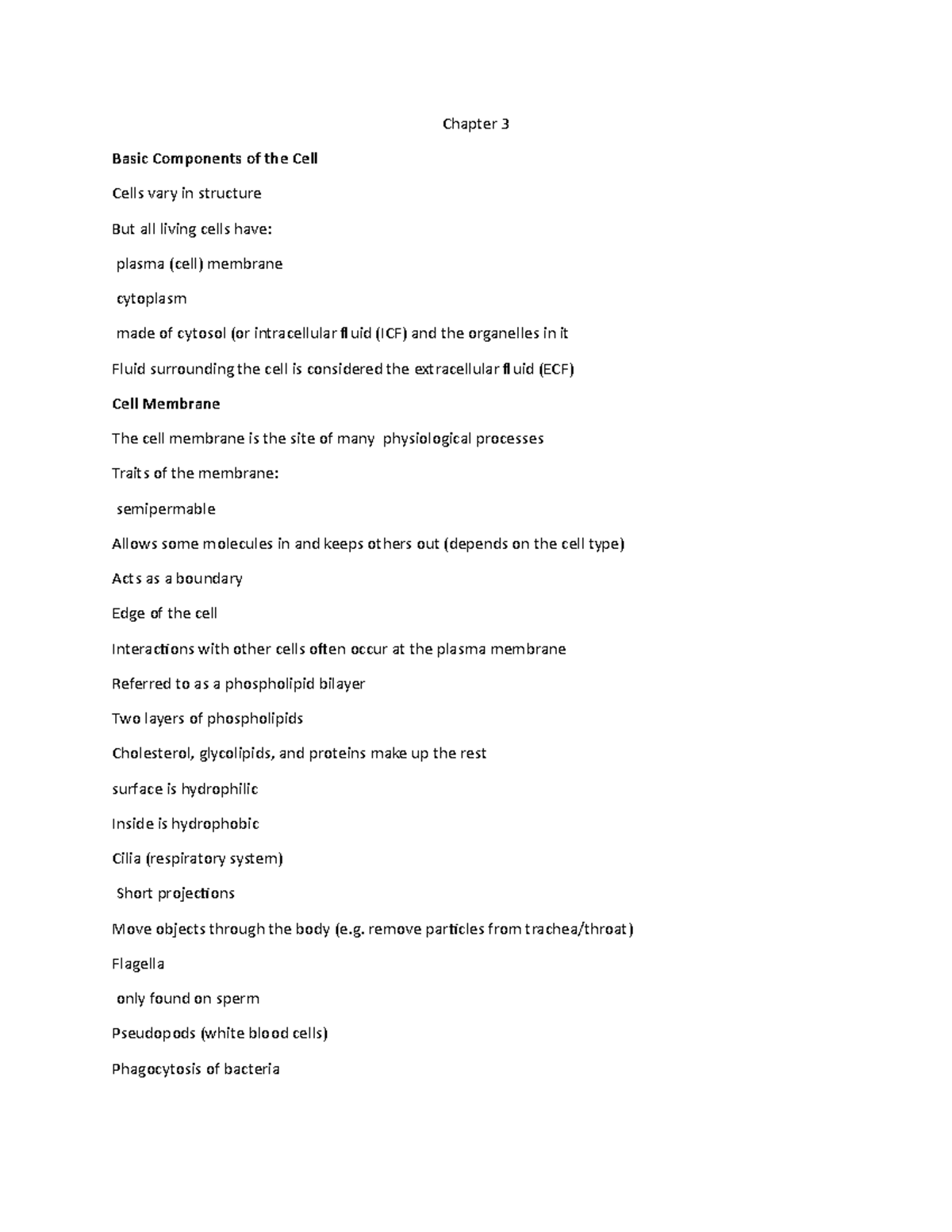 Chapter 3 AP - Chapter 3 Basic Components of the Cell Cells vary in ...