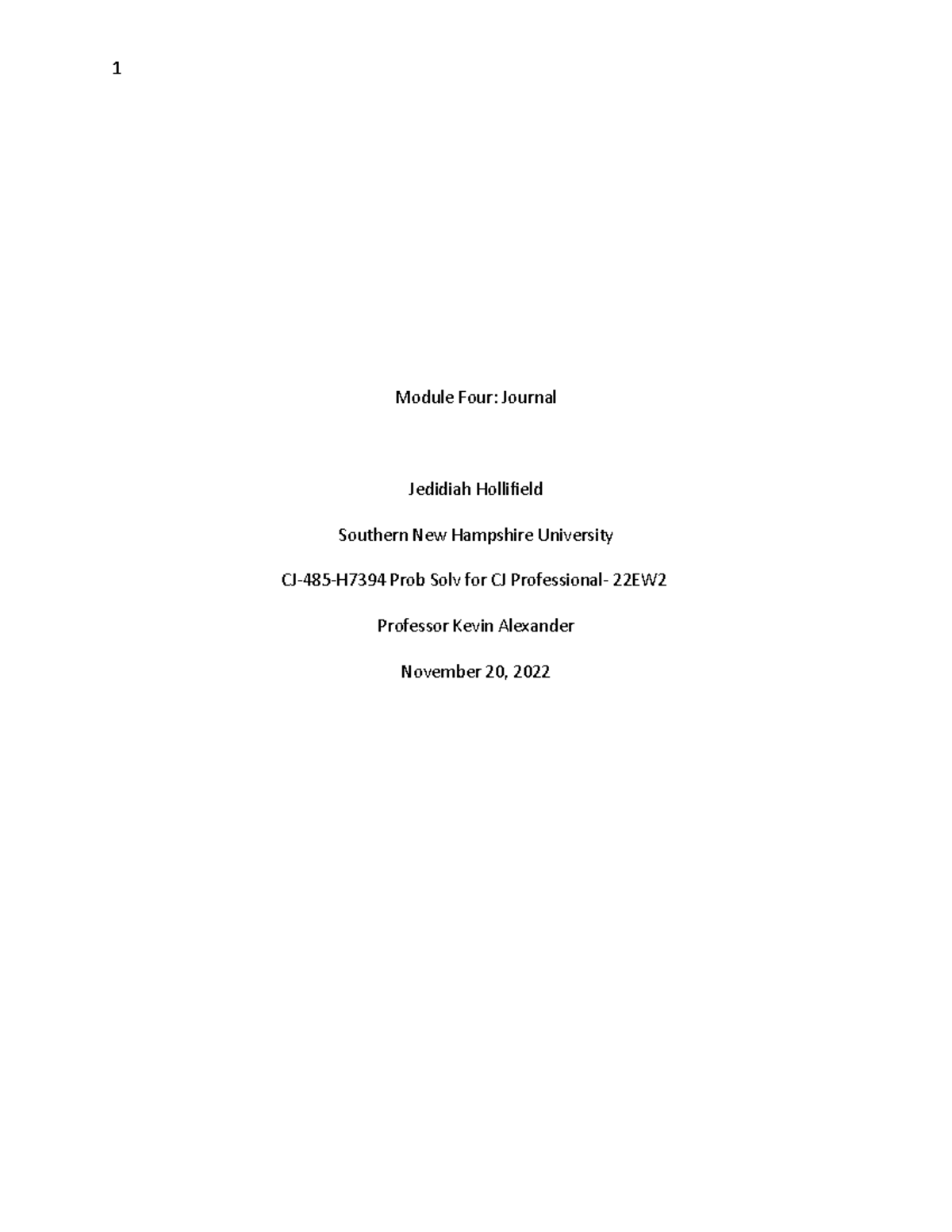 Module Four journal 384 - Module Four: Journal Jedidiah Hollifield ...