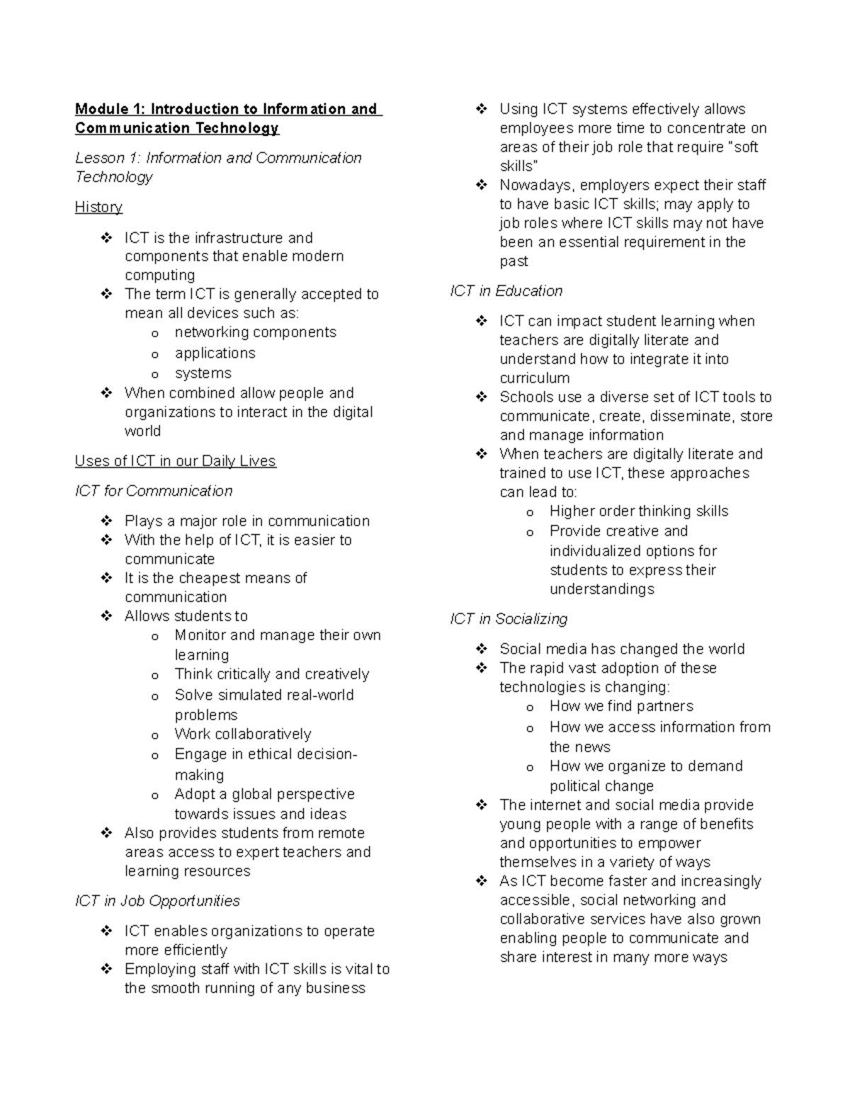 Living in the IT Era (Notes to Module 1 & 2) - Module 1: Introduction ...
