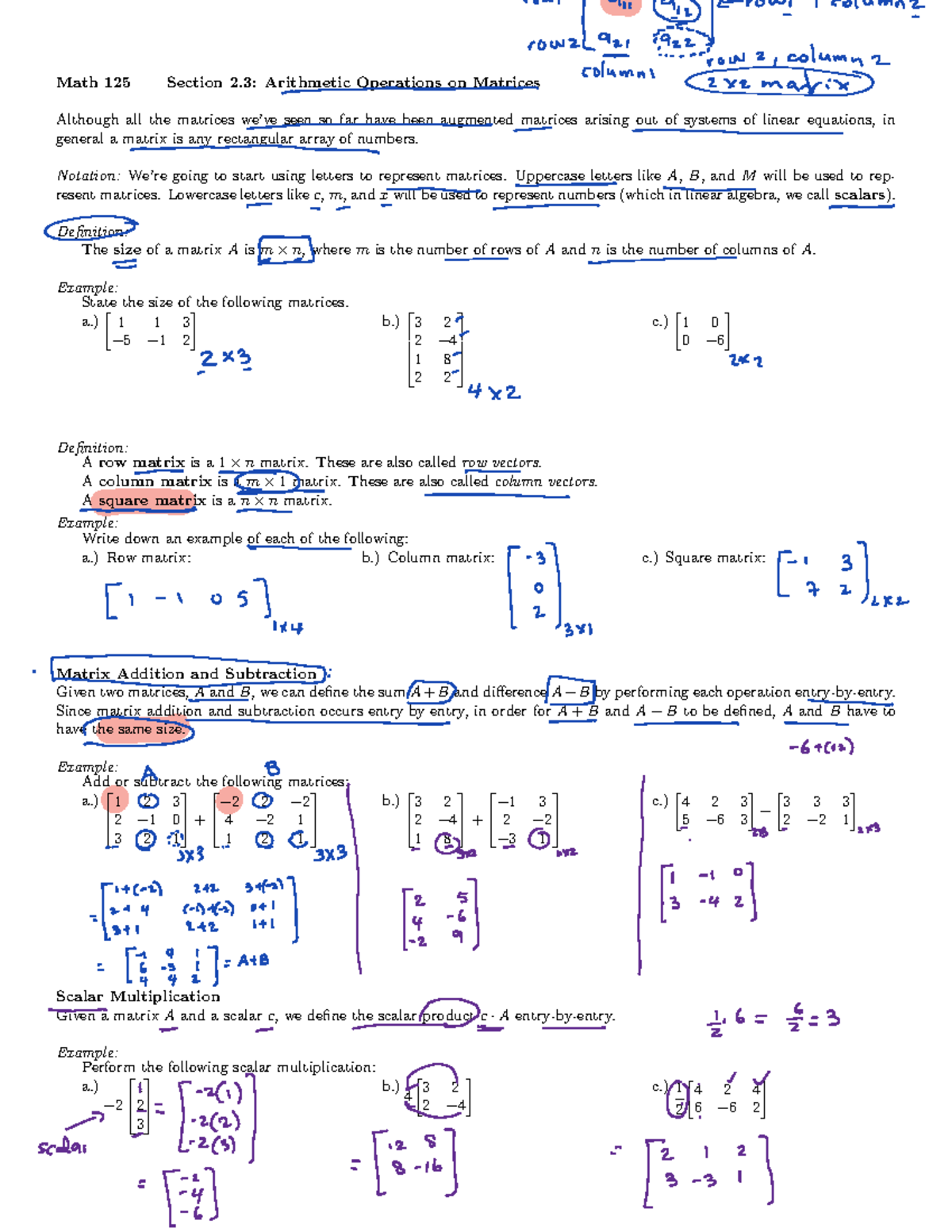 Math 125 LS 2.3 Solutions - Math 125 Section 2: Arithmetic Operations ...
