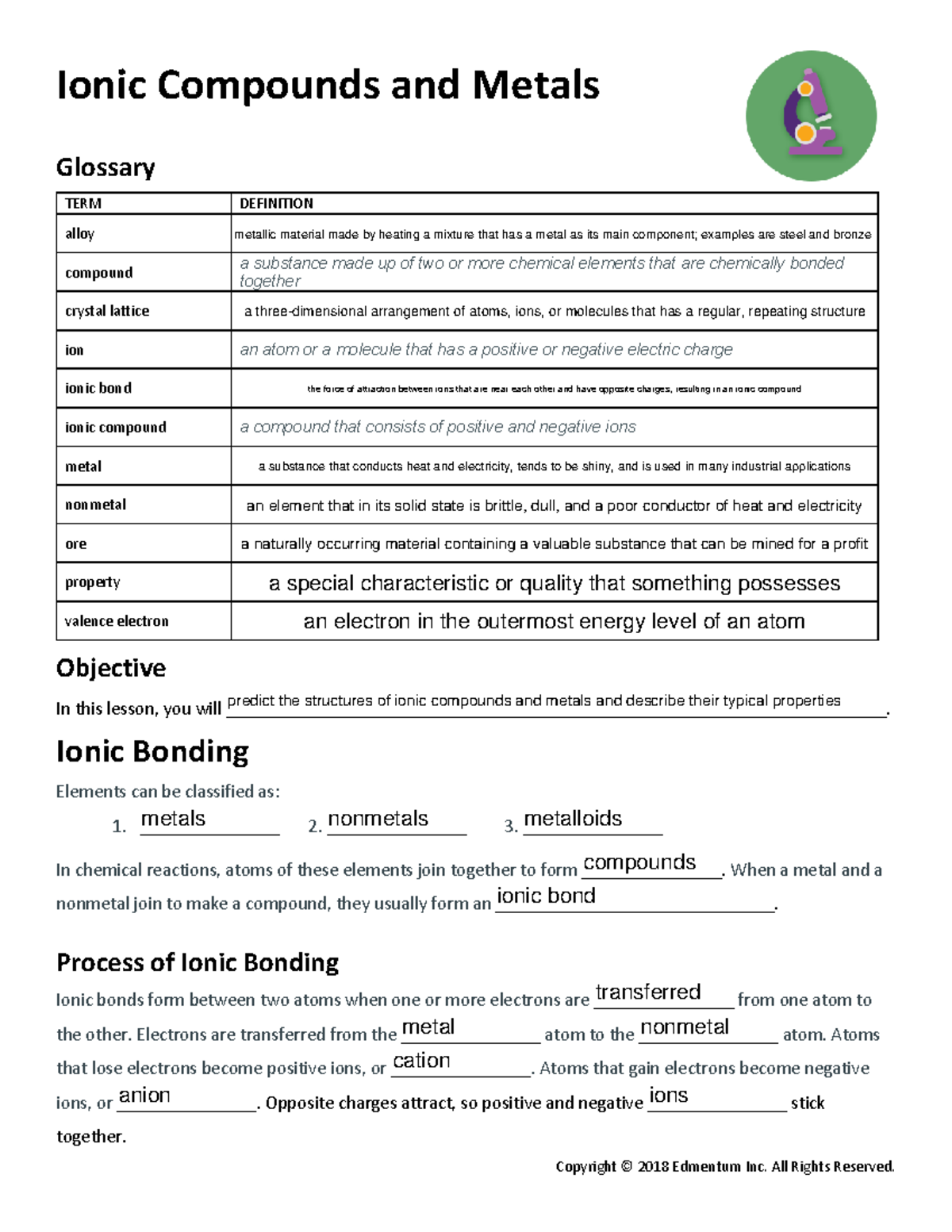 F37e018179244959 b5c3b8d139279587 - Ionic Compounds and Metals Glossary ...