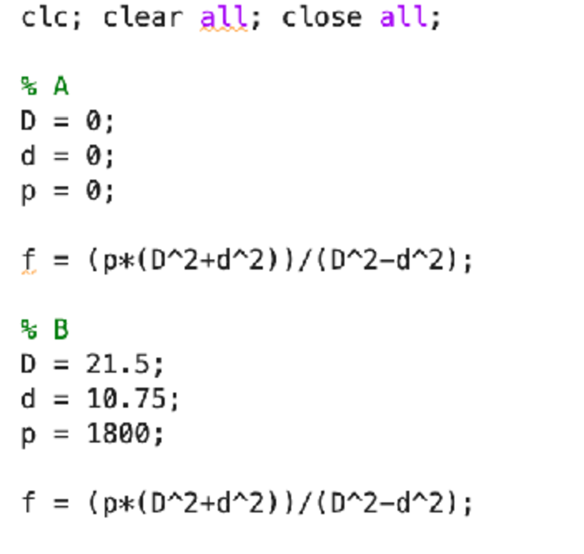 Matlab 2section 3 - template - ENG1005 - clc; clear all; close all; % A ...