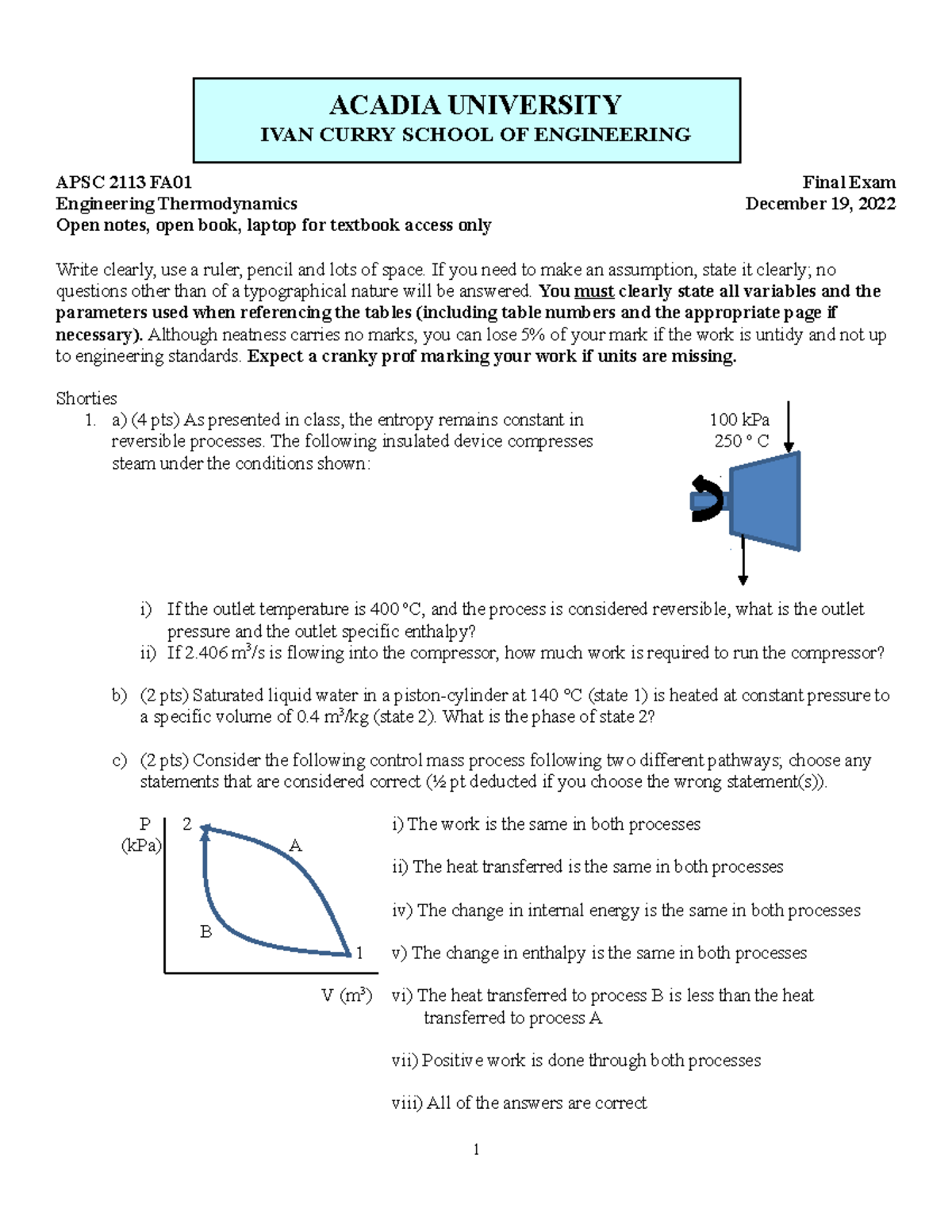 Exam 2022 - give help - ACADIA UNIVERSITY IVAN CURRY SCHOOL OF ...