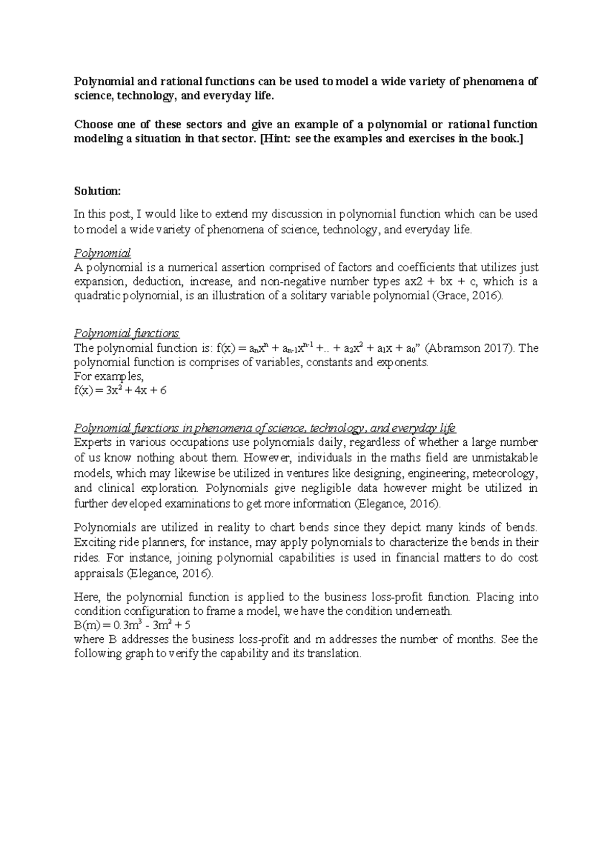 DF-Unit3 - DF Unit 3 - Polynomial and rational functions can be used to model a wide variety of ...