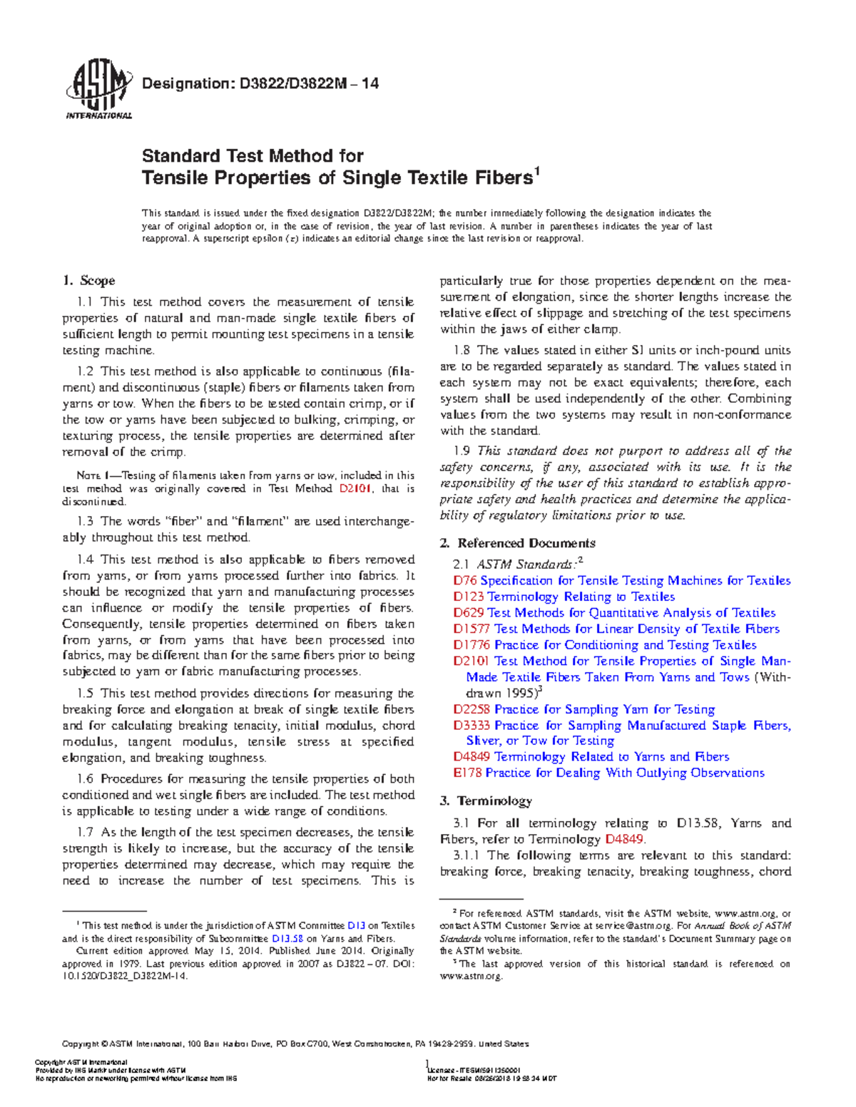 ASTM D3822 - Norma ASTM - Designation: D3822/D3822M − 14 Standard Test ...