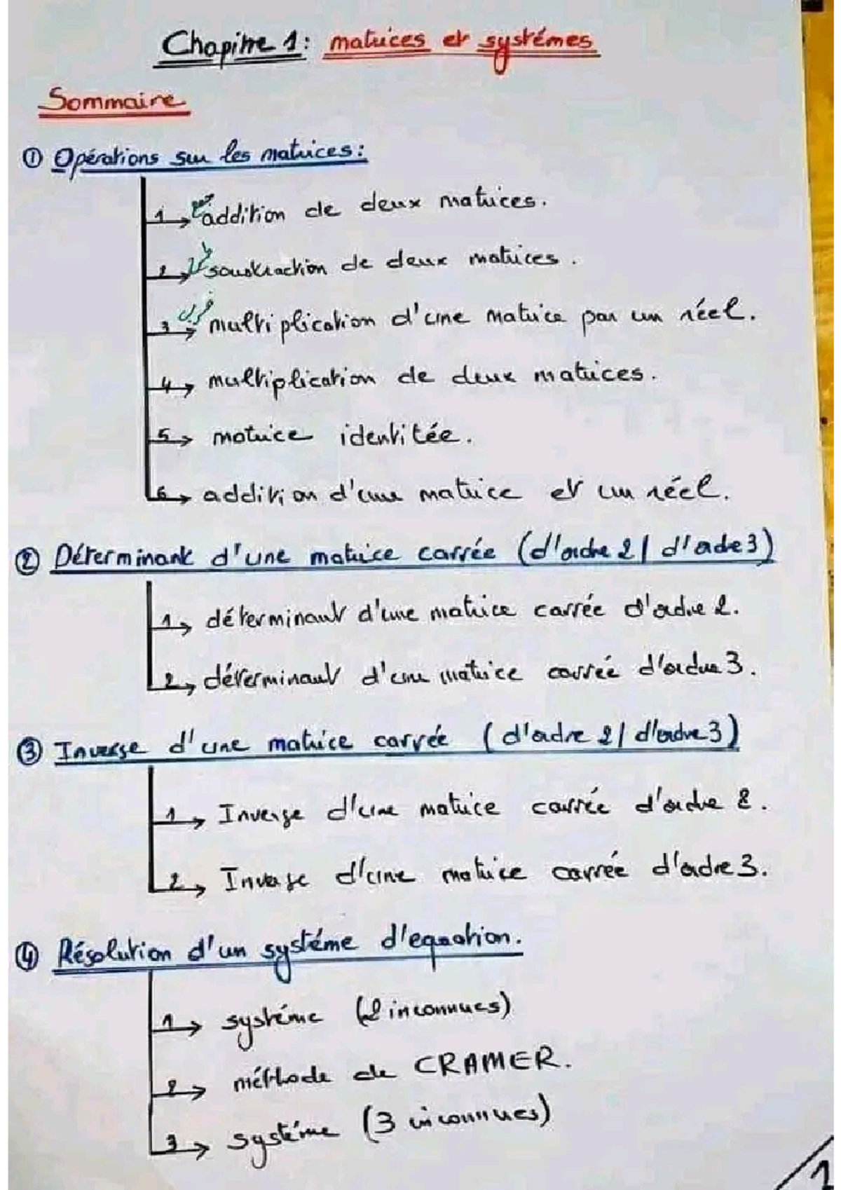 Résumé les matrices - Algèbre Linéaire - Studocu