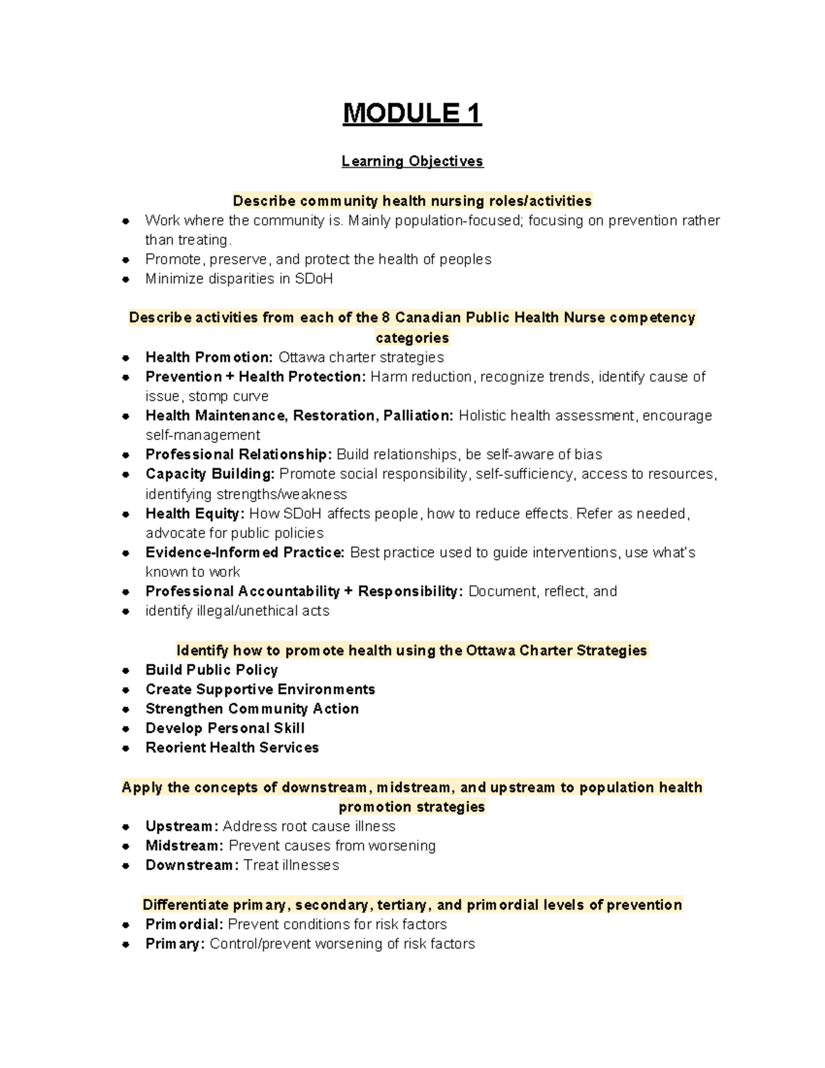 CNUR401 Community - Practice Materials - MODULE 1 Learning Objectives Describe community health ...