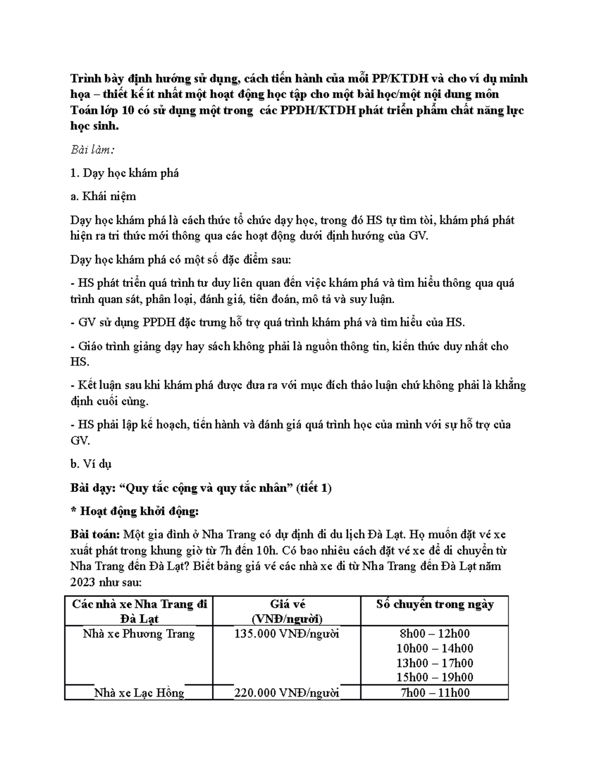 Thu hoạch thi-van - as matgâ - Trình bày định hướng sử dụng, cách tiến hành của mỗi PP/KTDH và ...