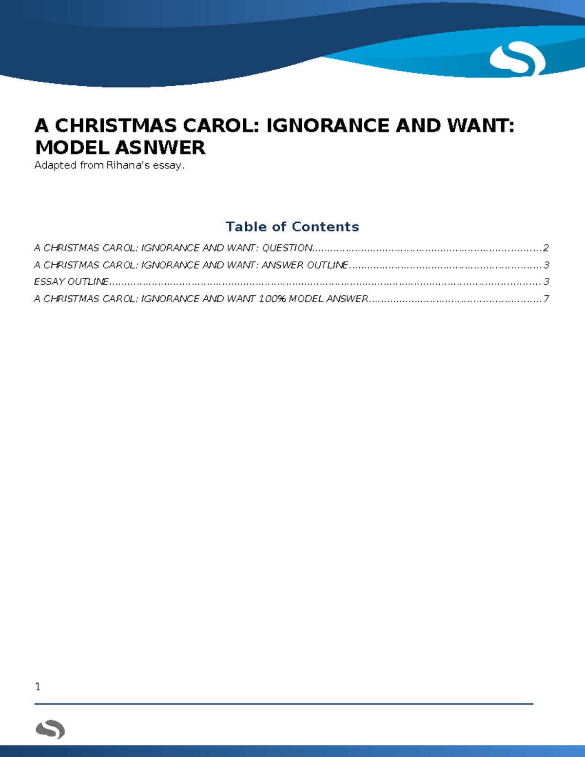 A-Christmas-Carol-Ignorance-and-Want- Model- Answer- Download - A ...