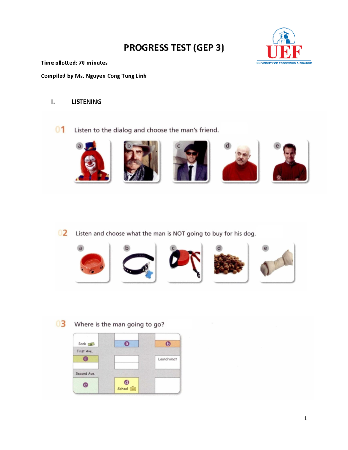 A.032 Progress TEST. GEP3 - PROGRESS TEST (GEP 3) Time allotted: 70 ...