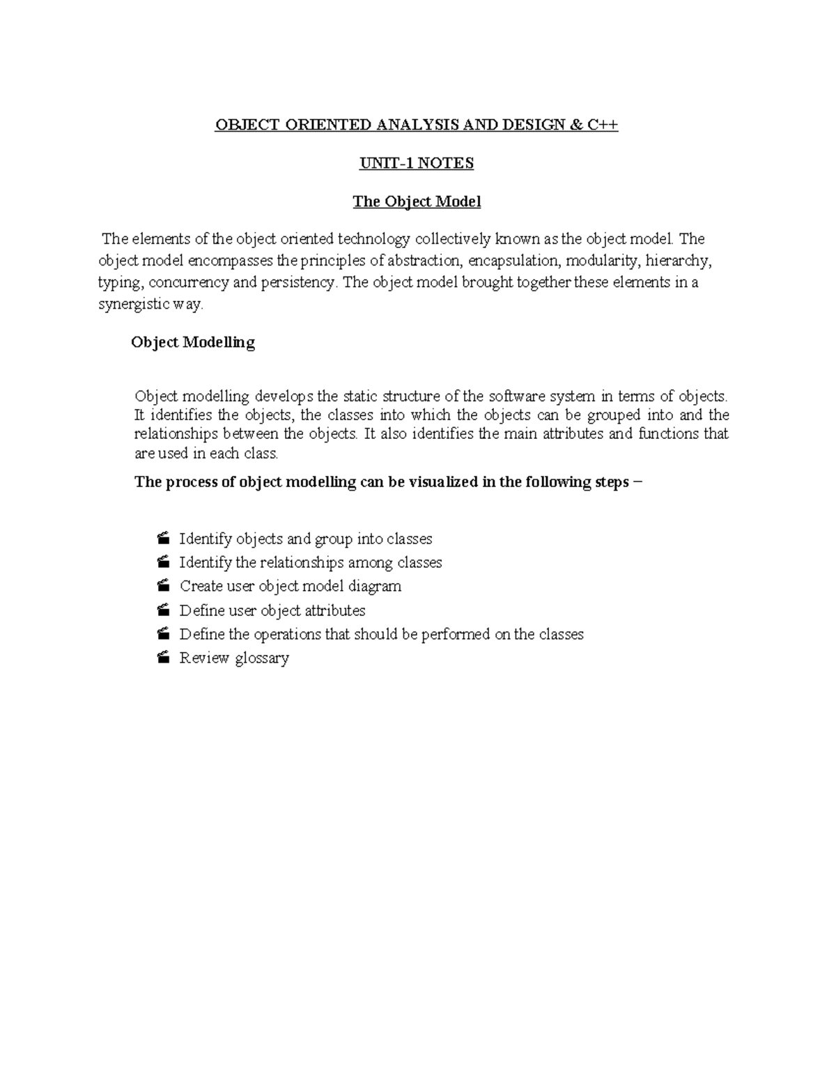 Ooad - good - OBJECT ORIENTED ANALYSIS AND DESIGN & C++ UNIT-1 NOTES ...