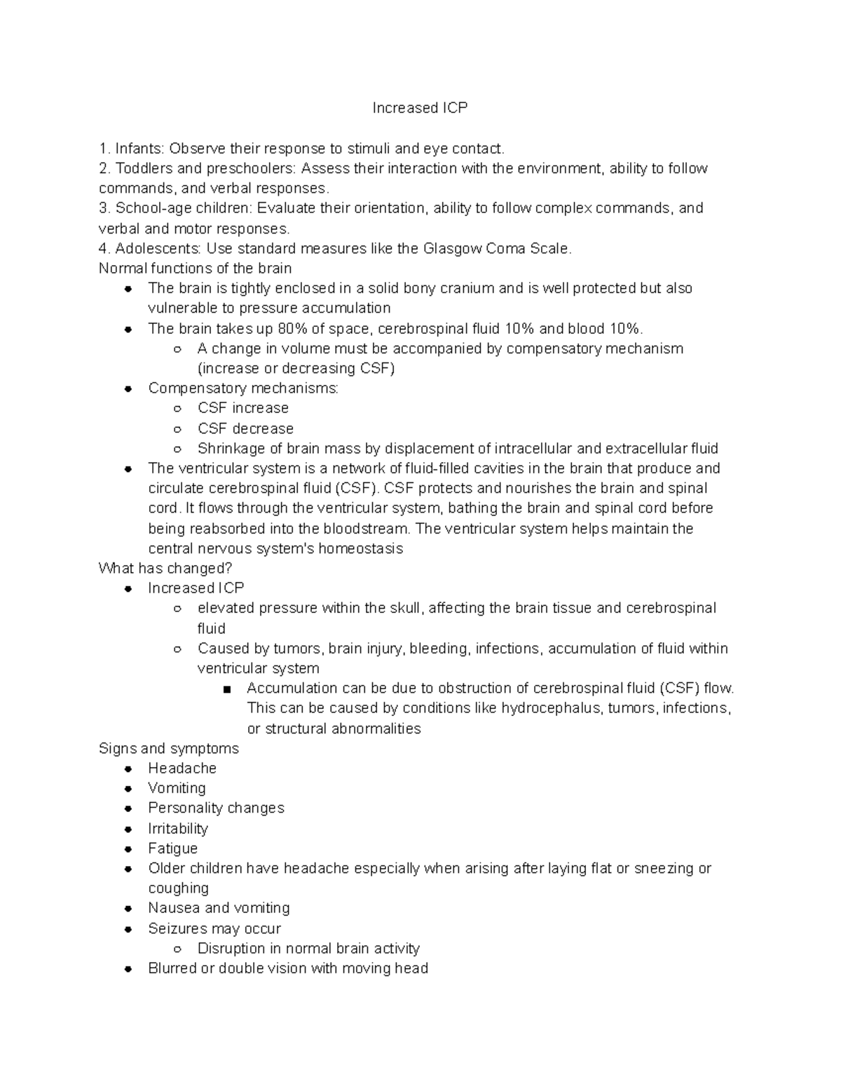 PEDS cerebral - Peds - Increased ICP Infants: Observe their response to ...