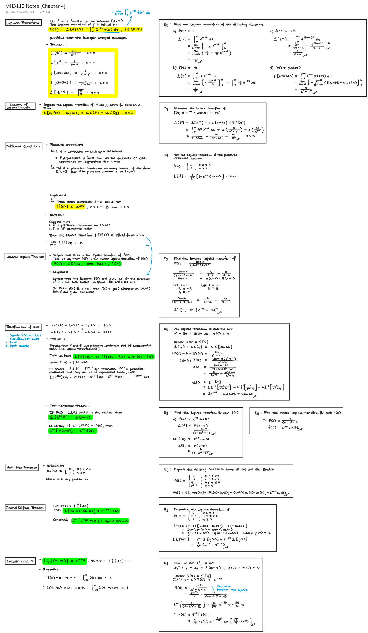 MH3110 Notes [Chapter 4] - MH3110 - Studocu