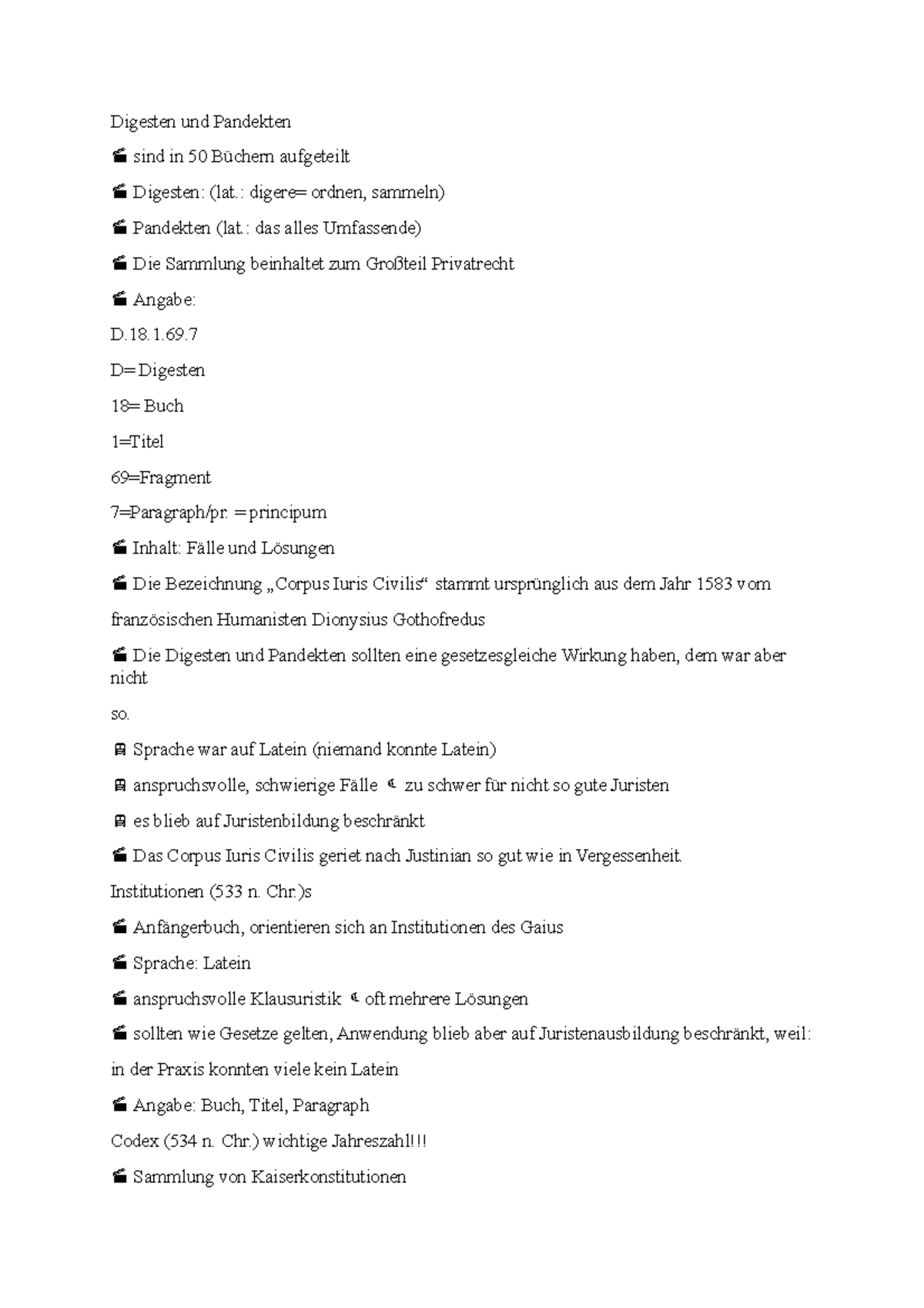 Röm Recht Digesten - Digesten und Pandekten sind in 50 Büchern ...