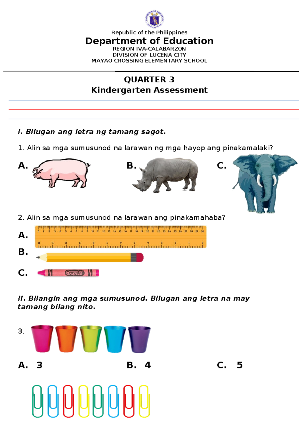 3RD- Quarter- Assessment - Republic of the Philippines Department of ...