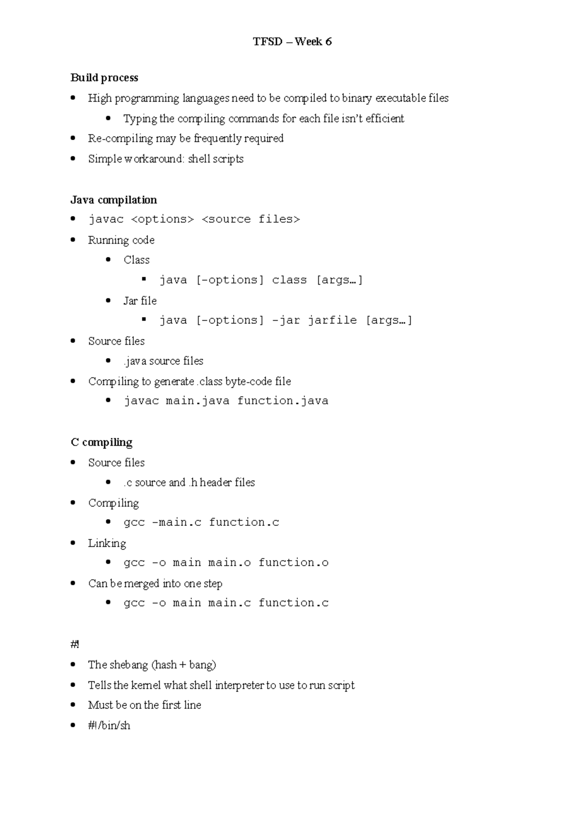 6 Week 6 - Lecture Notes. - Build process High programming languages ...