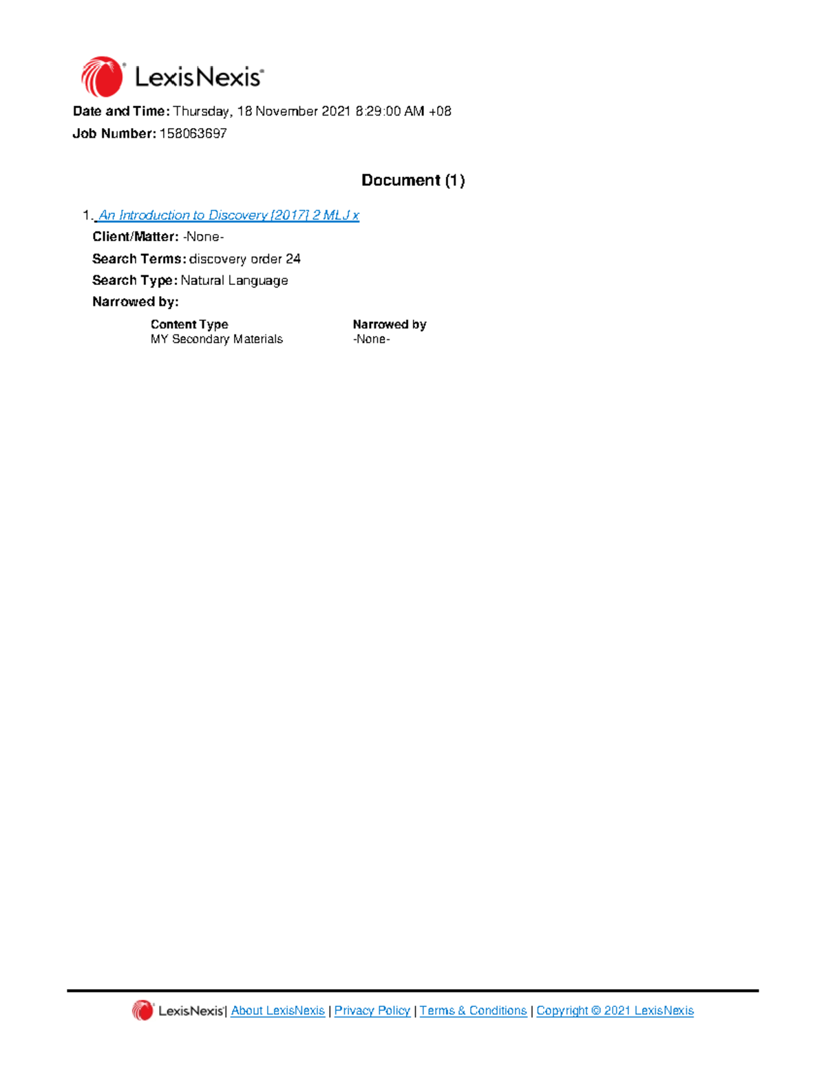 An Introduction to Discovery (Reference from Lexis Nexis ) - | About ...