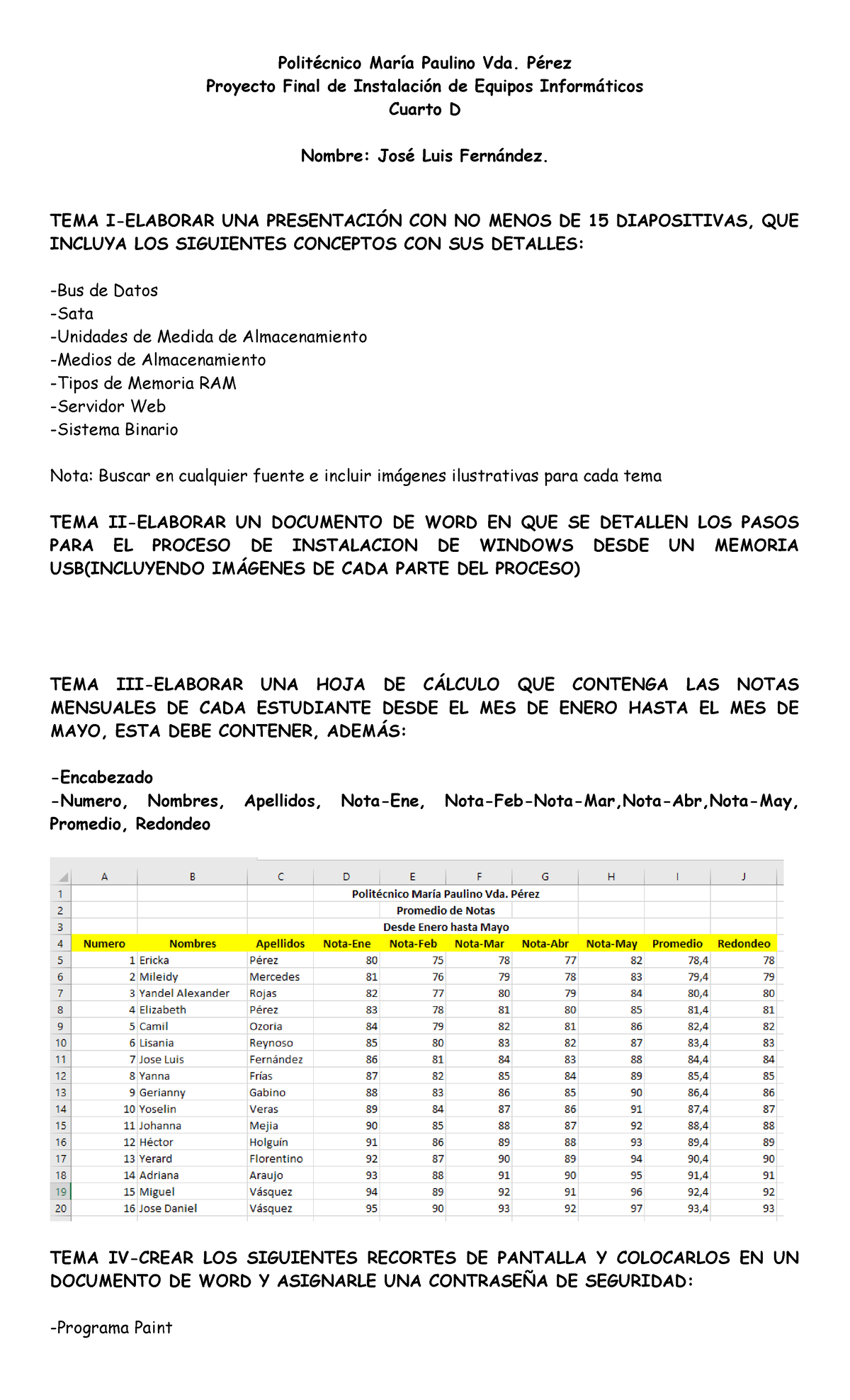 Proyecto final 4to. D - Esta es una tarea para poder ayudar a los demas ...