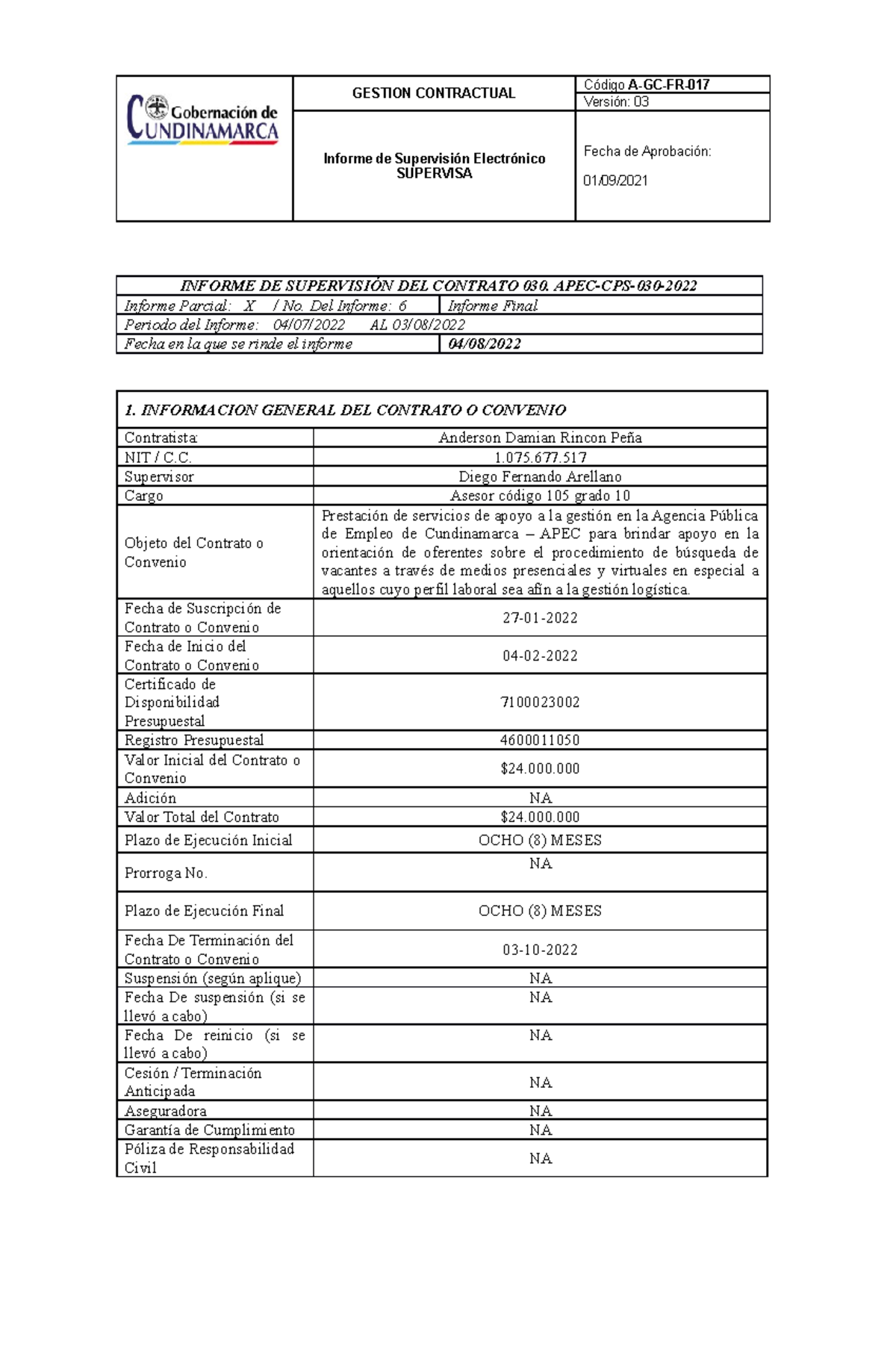 4. Informe DE Supervision 06 - APEC - CPS - 030 - 2022 - Informe de ...