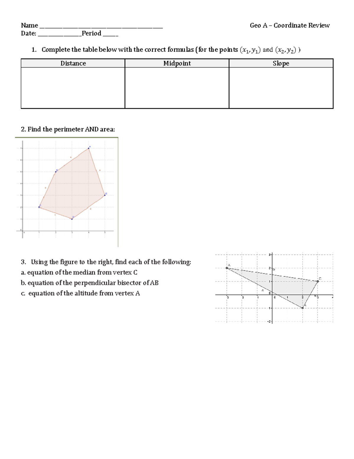 Coordinates Review Blank - Name ...