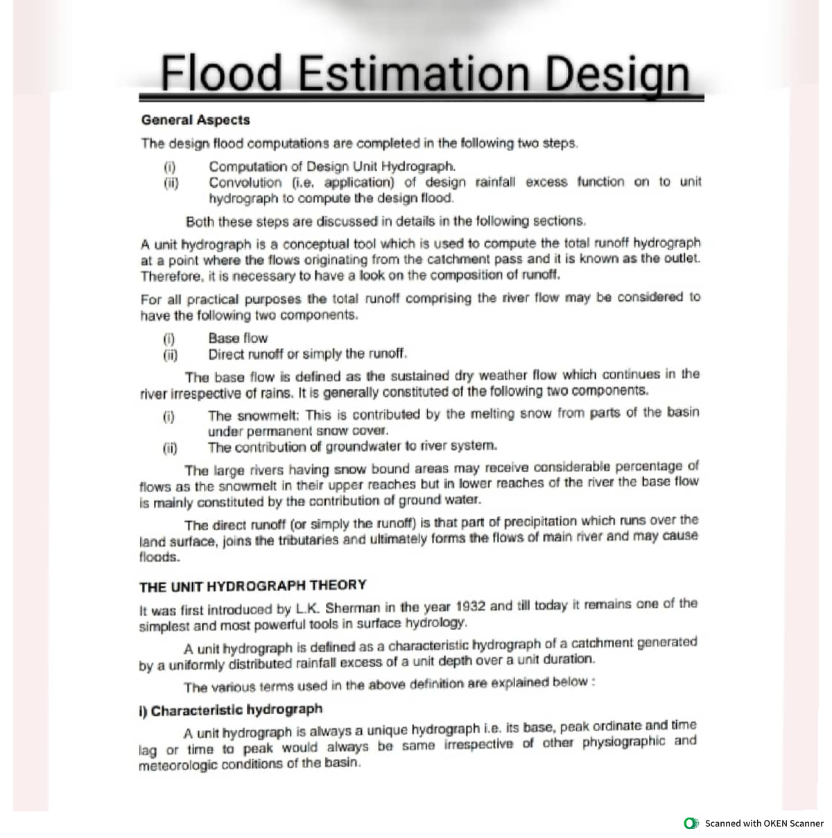 Flood Estimation Design - Water Resources Systems - Studocu