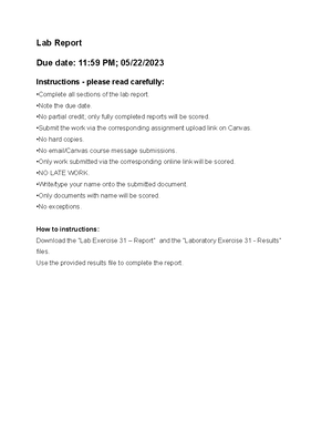 Laboratory Exercise 30 - Report - Lab Report Due date: 11:59 PM; 05/22 ...