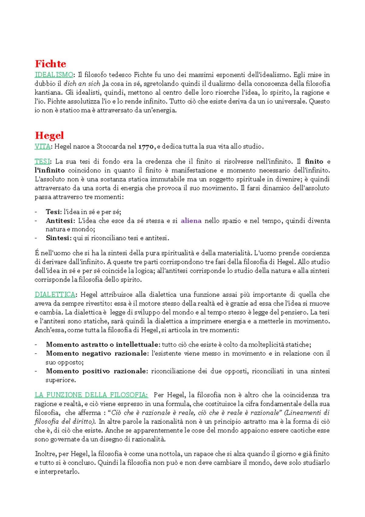 Hegel - Vita autore, pensiero e opere - Fichte IDEALISMO: Il filosofo ...