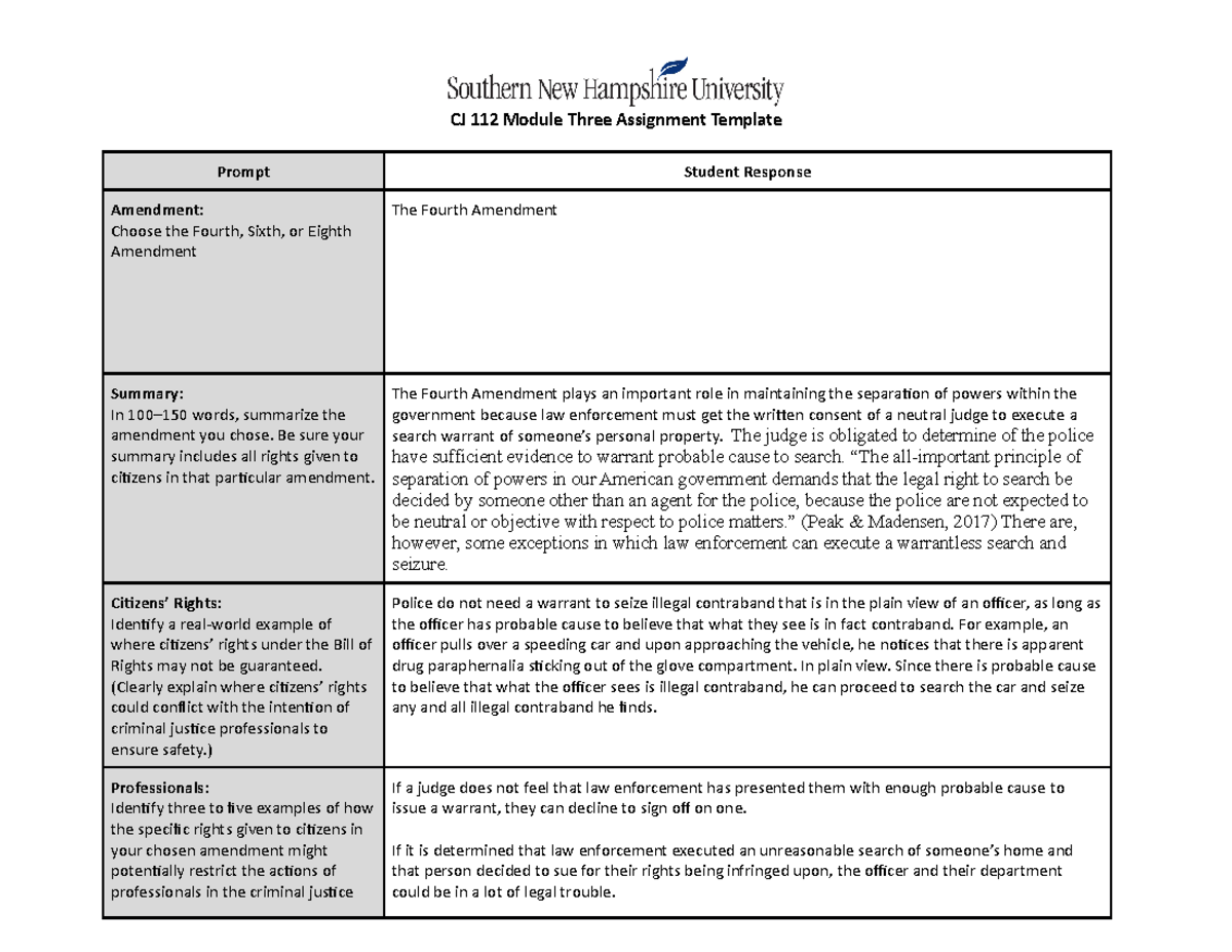 CJ 112 Module Three Assignment - Sept 18 - CJ 112 Module Three ...