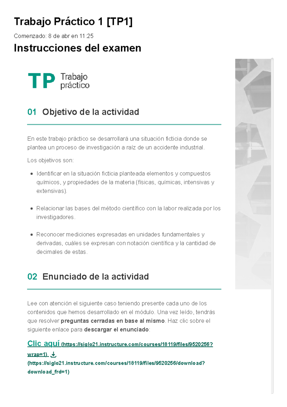 TP1 Quimica Gral e Inorganica 95% - Trabajo Práctico 1 [TP1] Comenzado: 8 de abr en 11: - Studocu
