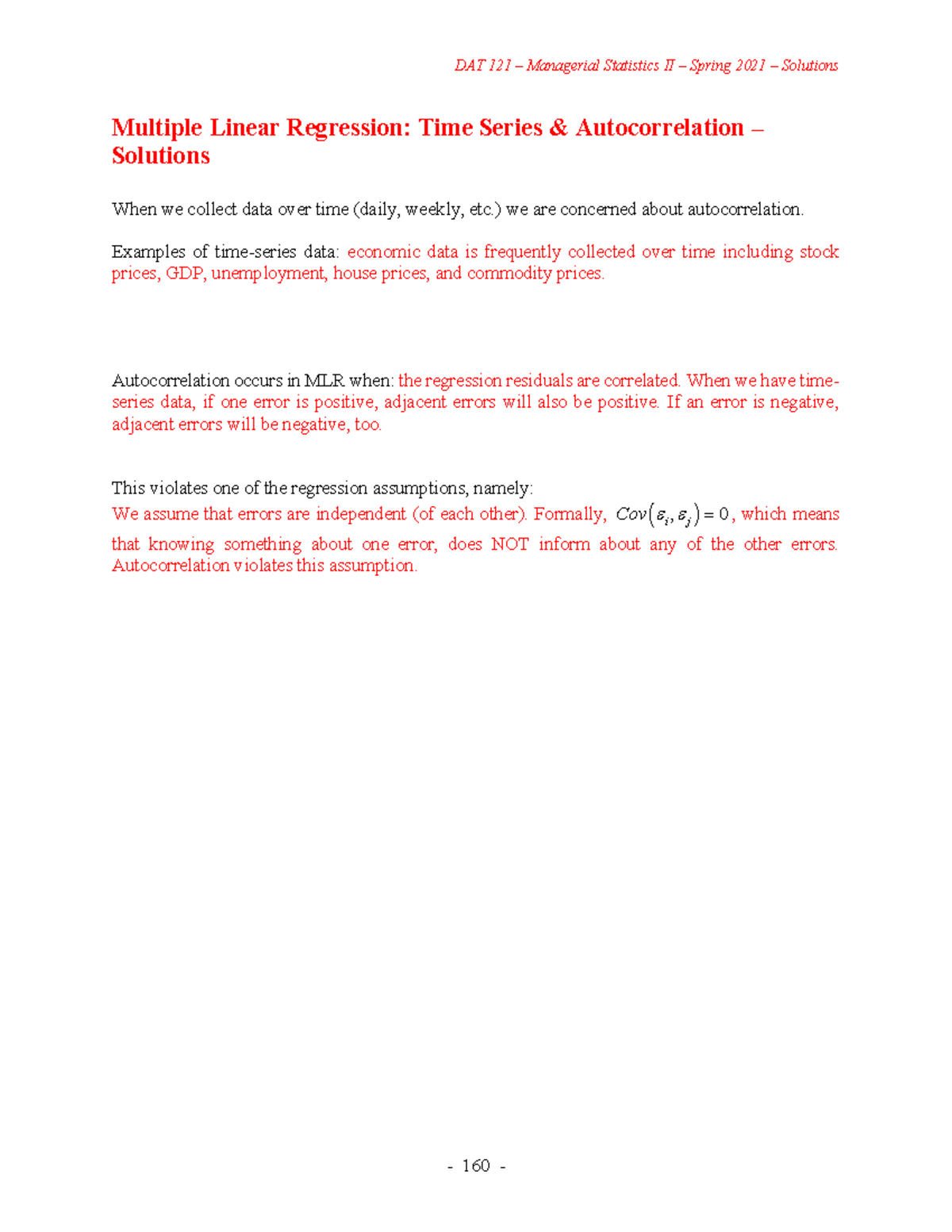 DAT121S21 Lecture 23 Solution - Multiple Linear Regression: Time Series ...