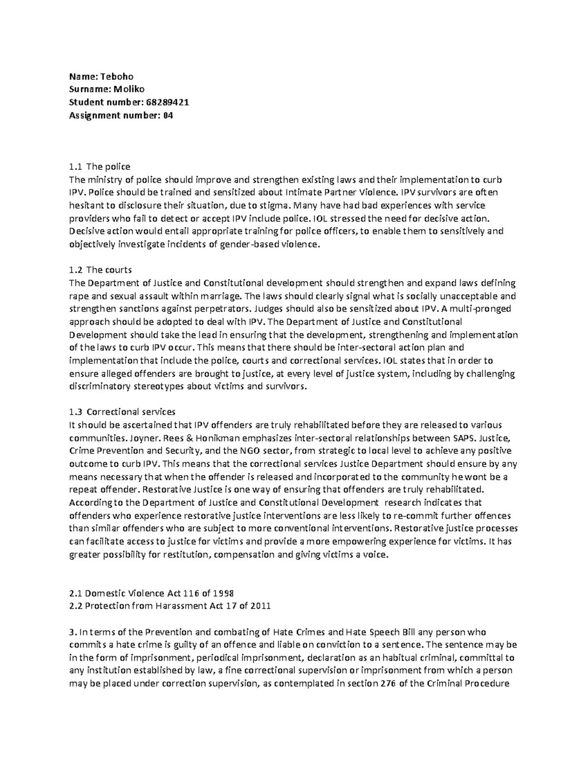 SJD Assignment 4 - A portfolio - Warning: TT: undefined function: 32 Name: Teboho Surname ...