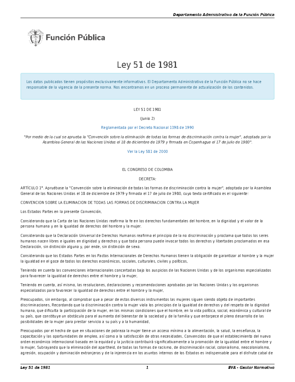 Ley 51 de 1981 - cfdvd - Ley 51 de 1981 Los datos publicados tienen ...