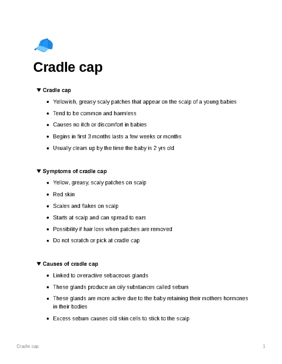 Cradle cap lecture notes - Cradle cap 1 Cradle cap Cradle cap Yellowish ...