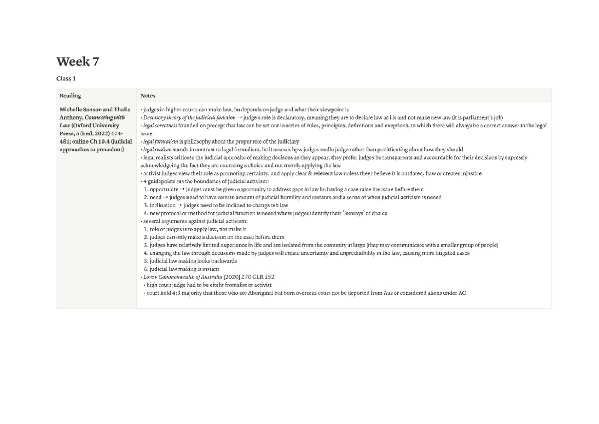 Foundations Week 7 class 1 - Week 7 Class 1 Reading Notes Michelle ...