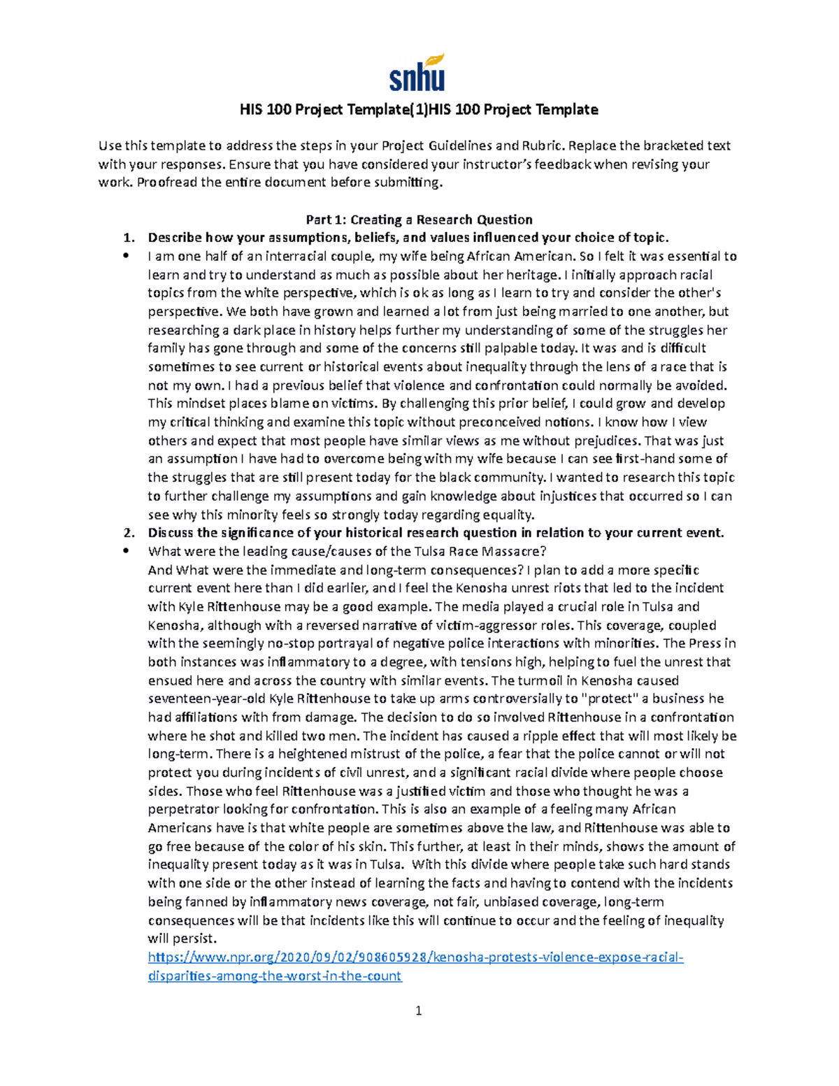 HIS 100 Project Template (2) (Repaired) - HIS 100 Project Template(1 ...