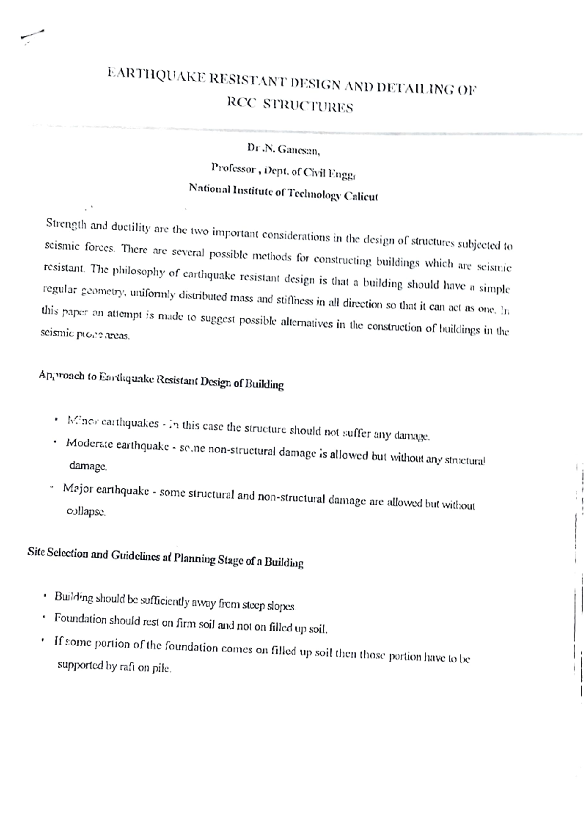 EQ-Notes - EQ notes structural design -1 - LARTllQllAlERF .\NTDFSH;NAN D Dl