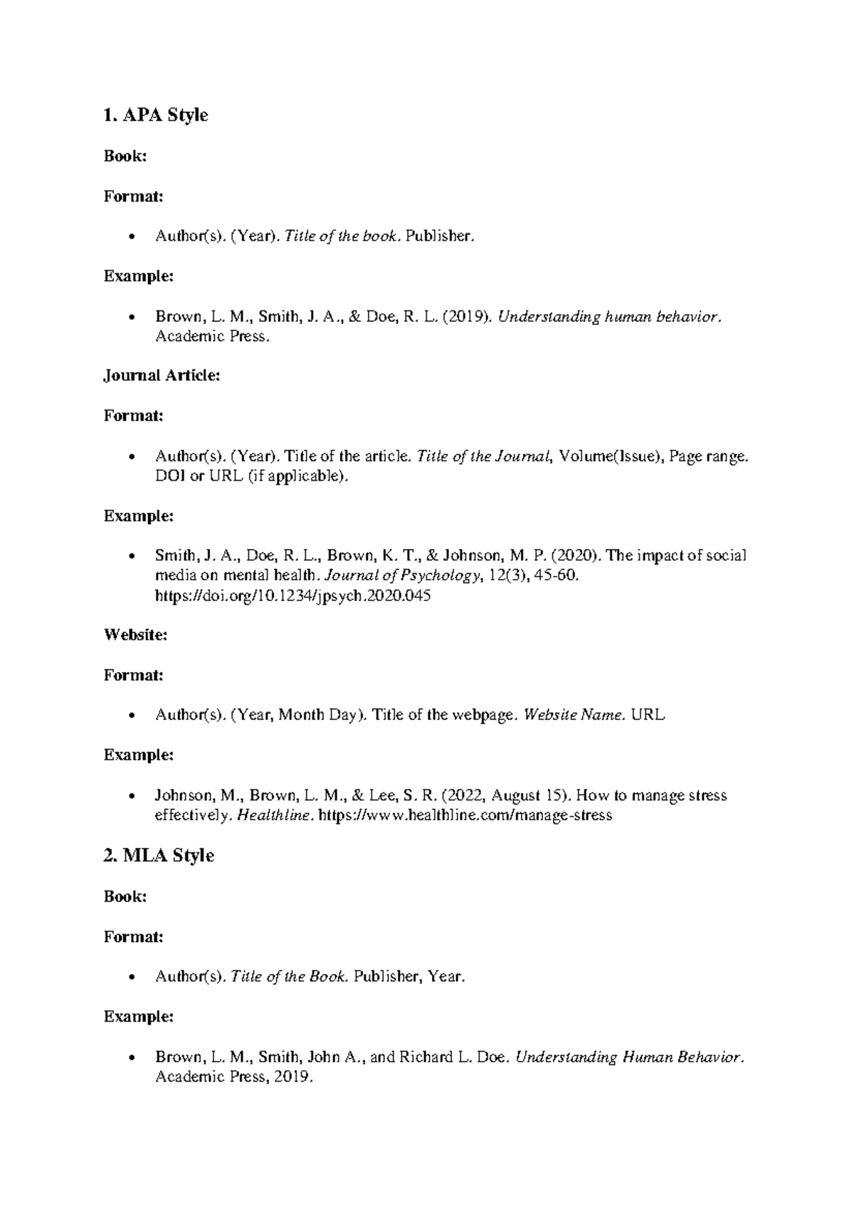 Citation styles-Research Fundamentals - 1. APA Style Book: Format ...