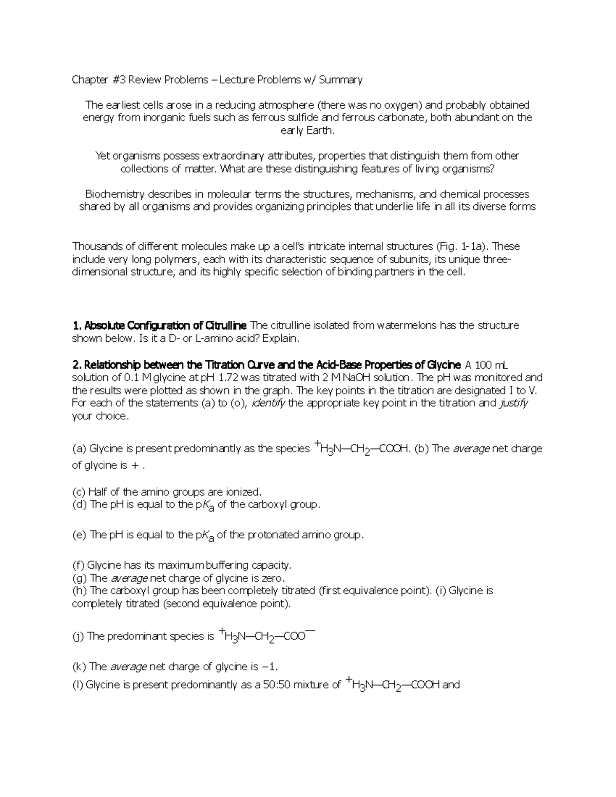 Chapter #3 Review Problems – Lecture Problems Note - Chapter #3 Review ...