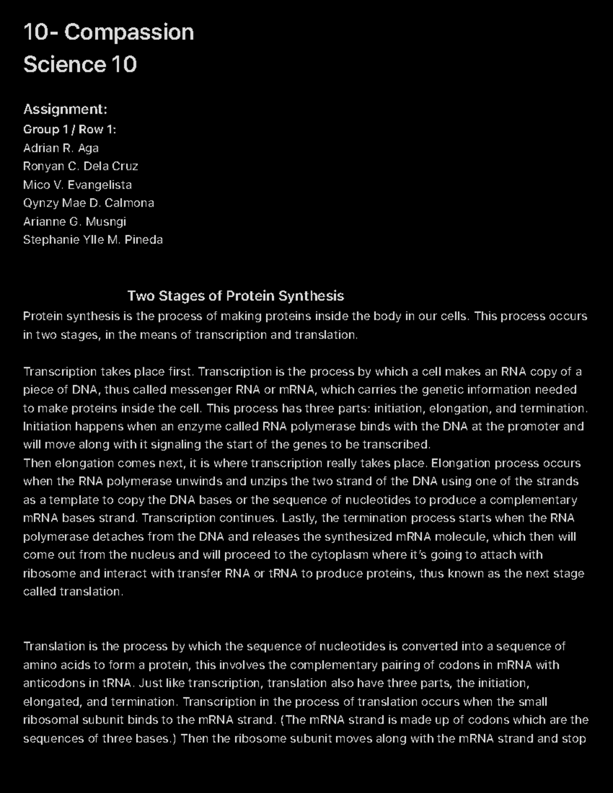 Process of mutalation - 10- Compassion Science 10 Assignment: Group 1 ...