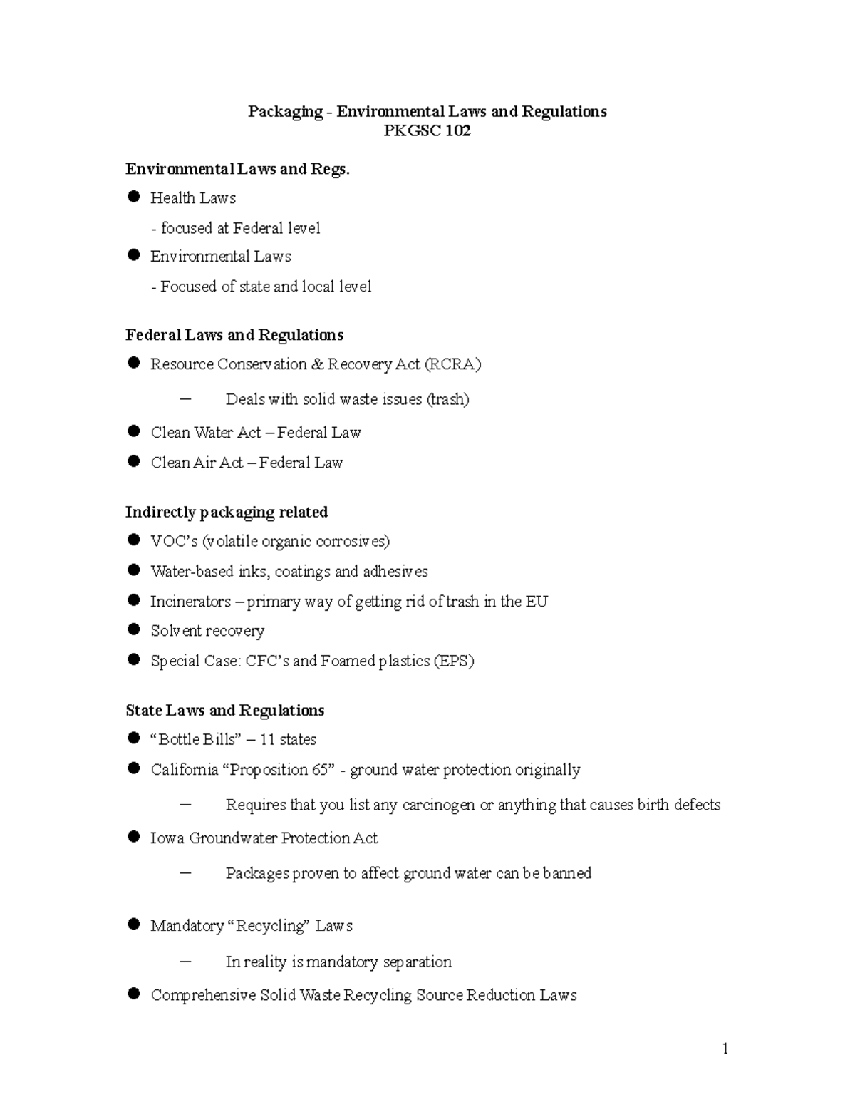 Packaging and Environment - Packaging - Environmental Laws and ...